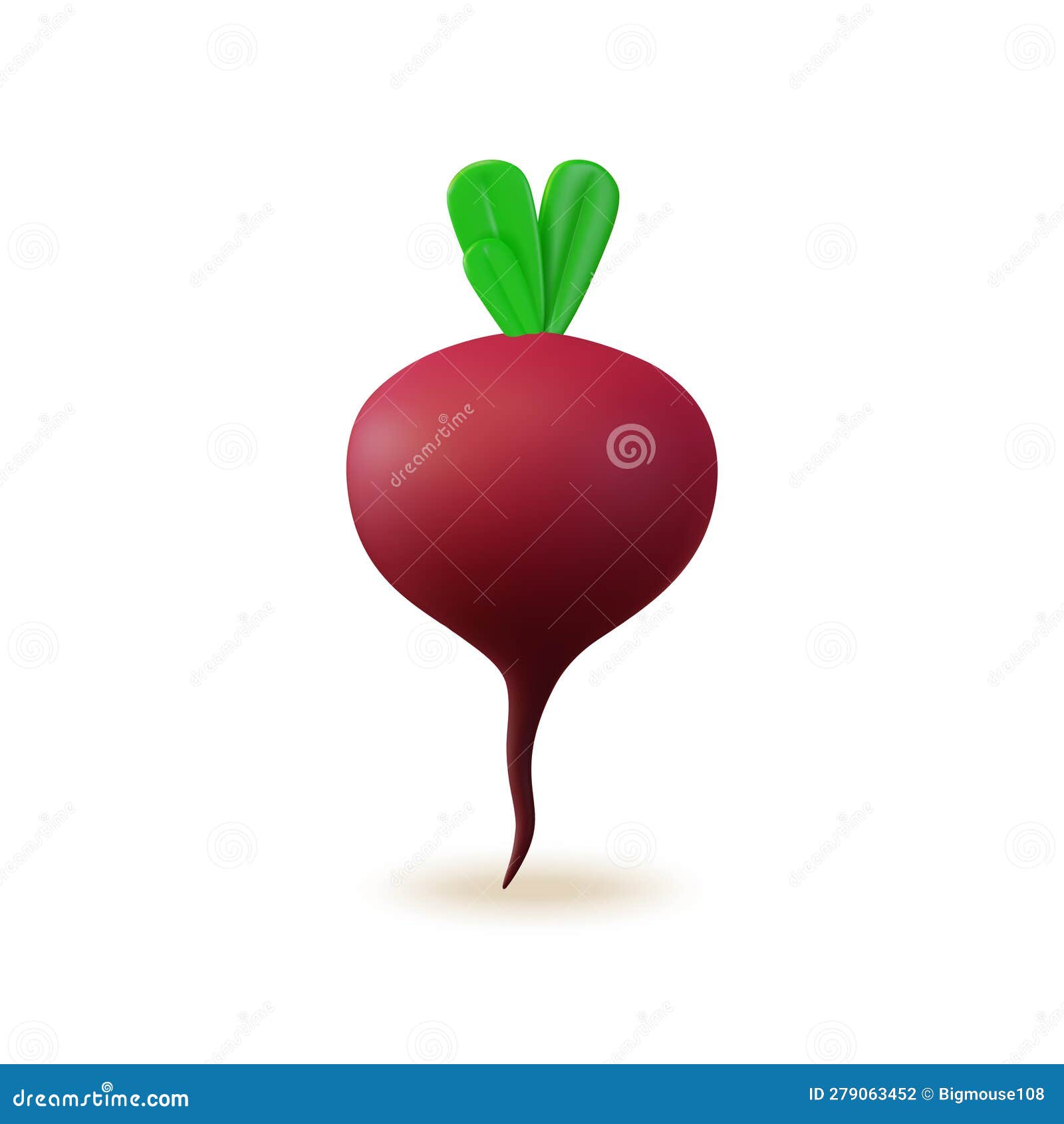3d Fresh Vegetable Whole Beet Concept Cartoon Style. Vector Stock ...