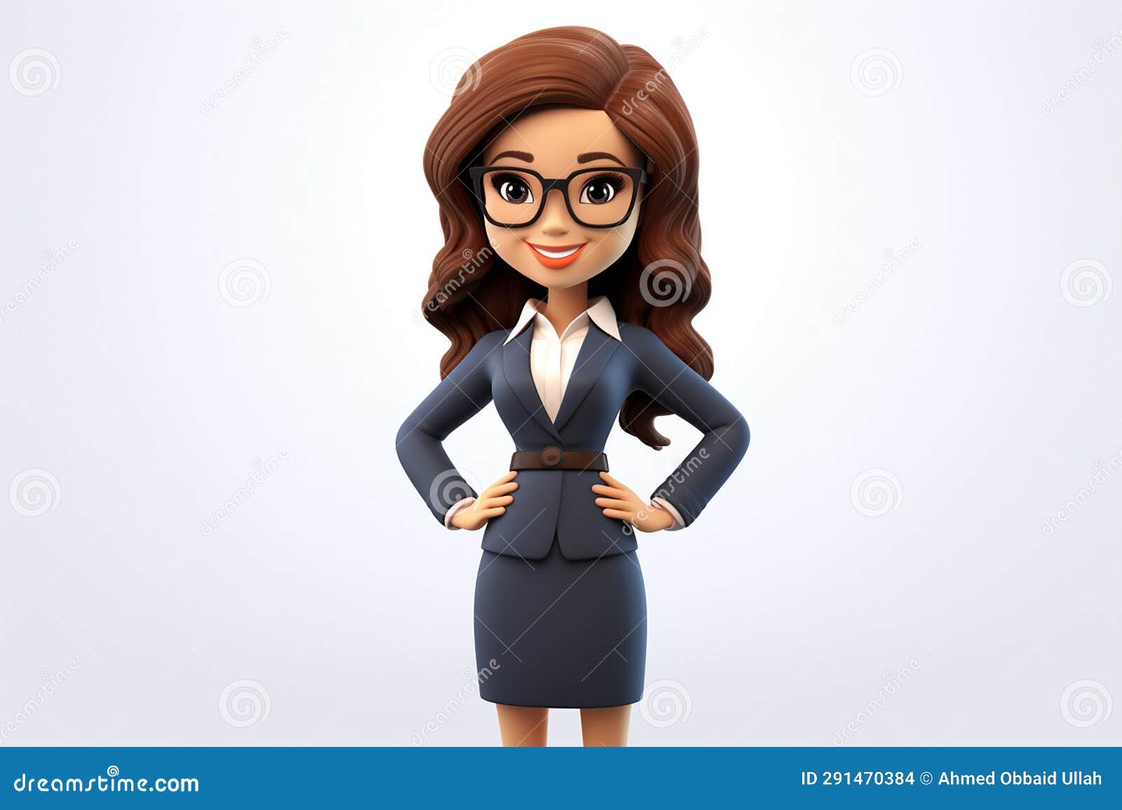 3D Friendly Kind Business Woman Character Stock Illustration ...