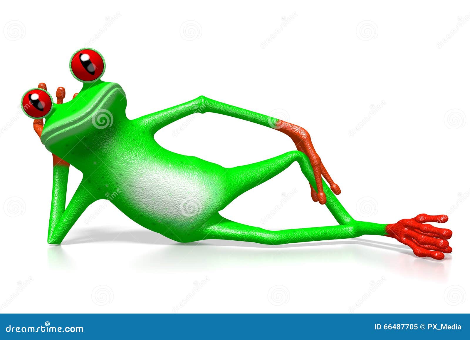 Frog Laying Down Preaching Flat Cartoon Green Friendly Reptile Animal ...