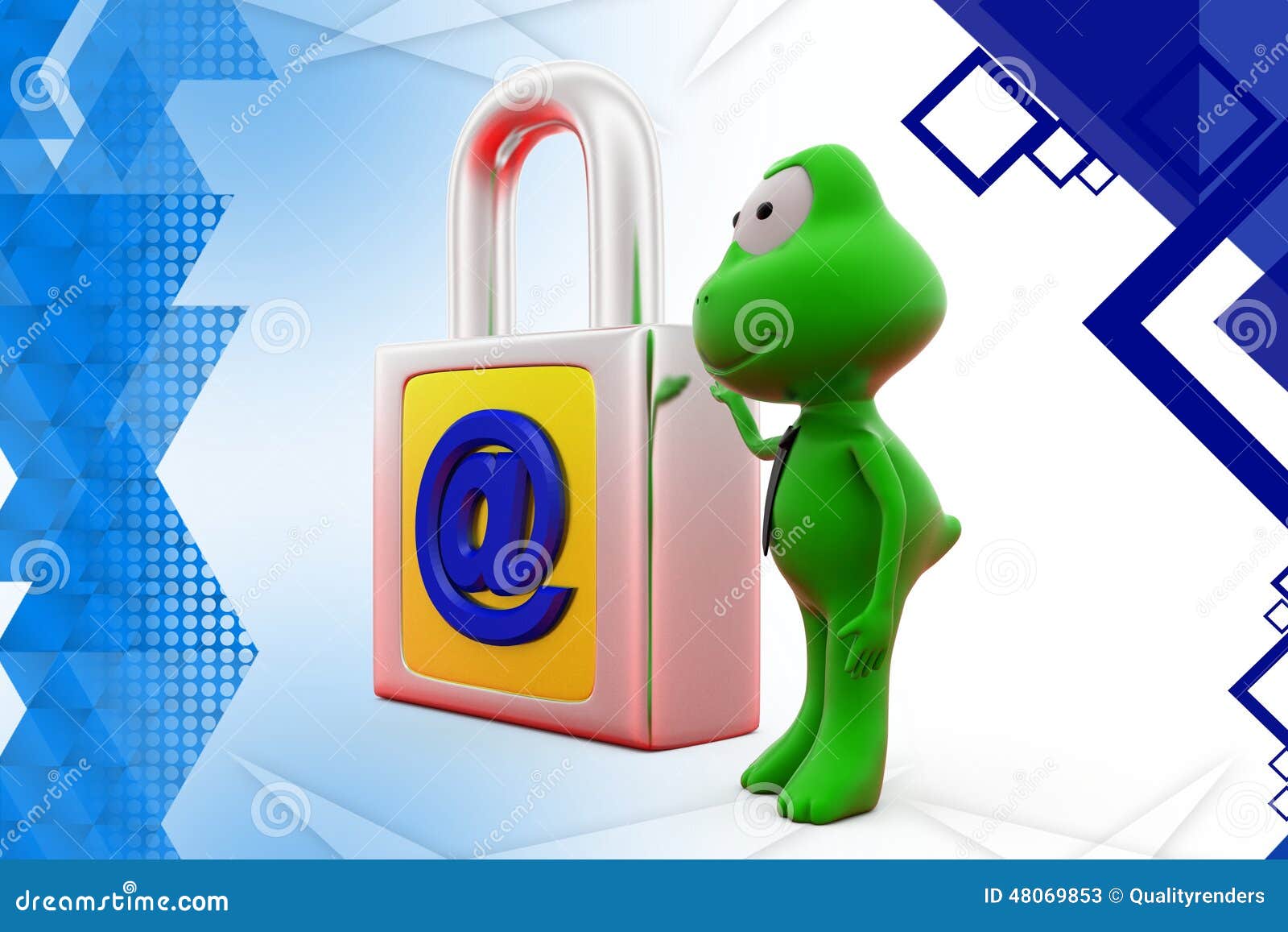 3d Frog Mail Lock Illustration Stock Illustration - Illustration of ...