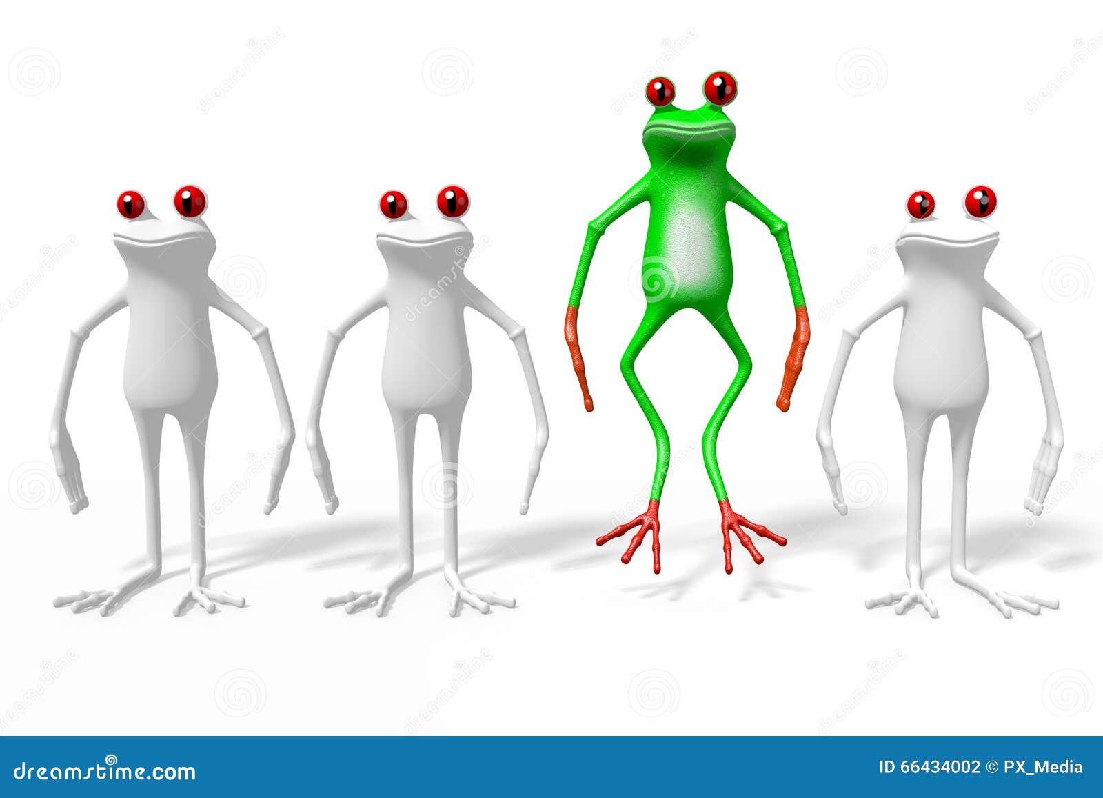 3D Frogs - Out of the Crowd Concept Stock Illustration - Illustration ...