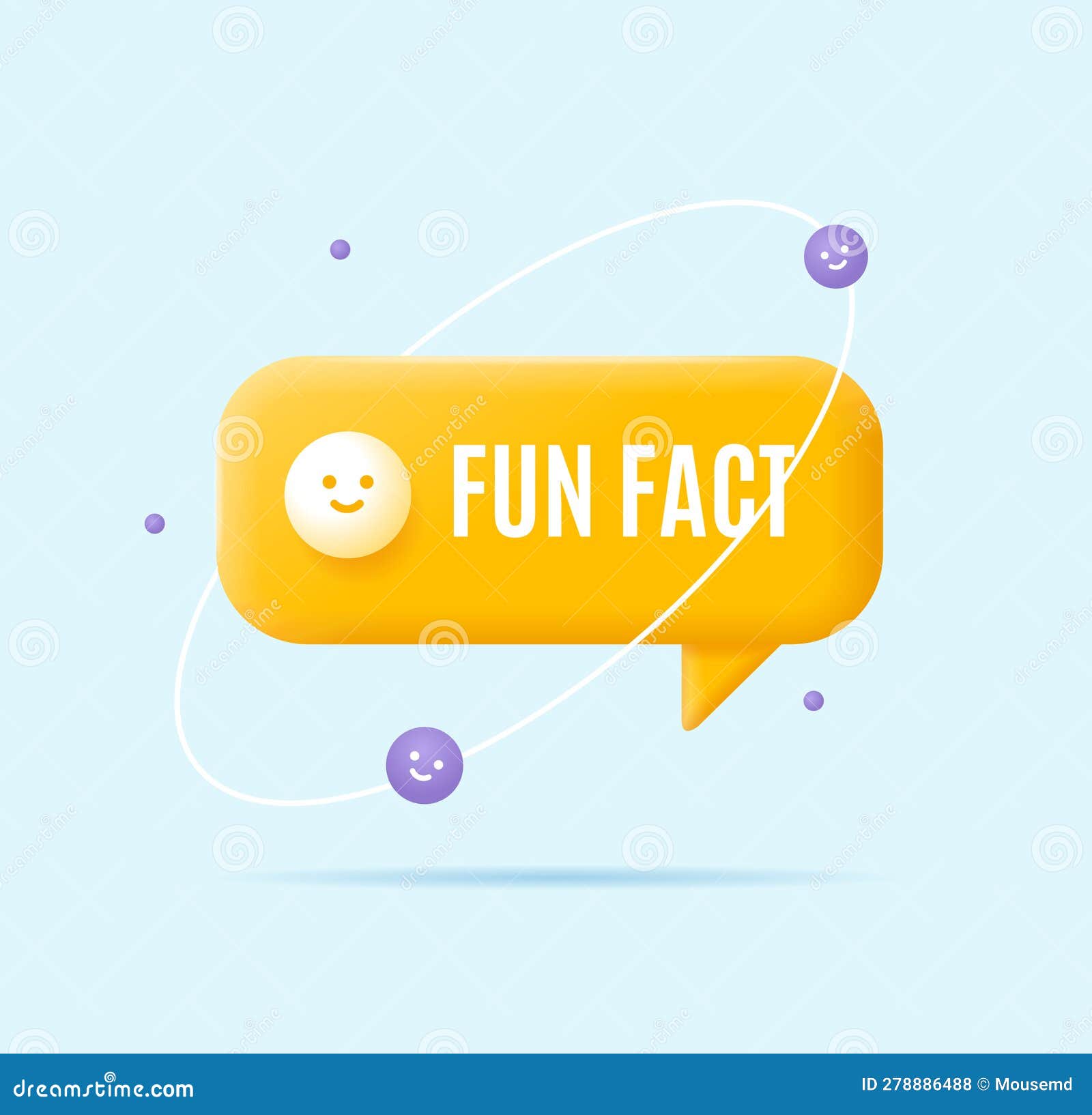 3d Fun Fact Banner Concept Cartoon Style. Vector Stock Vector ...