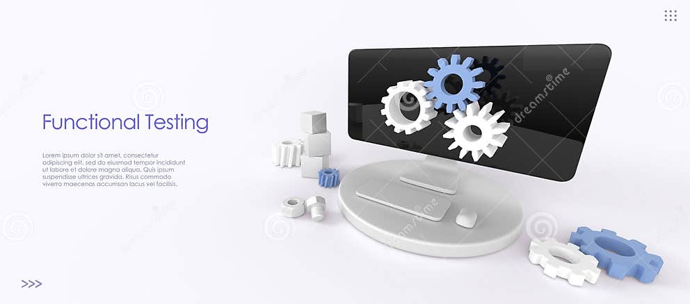 3d Functional Testing Isometric Landing Page Methodology Of Programming Search Errors And Bugs 3025