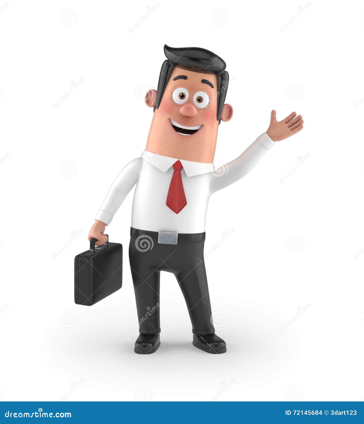 3D funny cartoon manager stock illustration. Illustration of little ...
