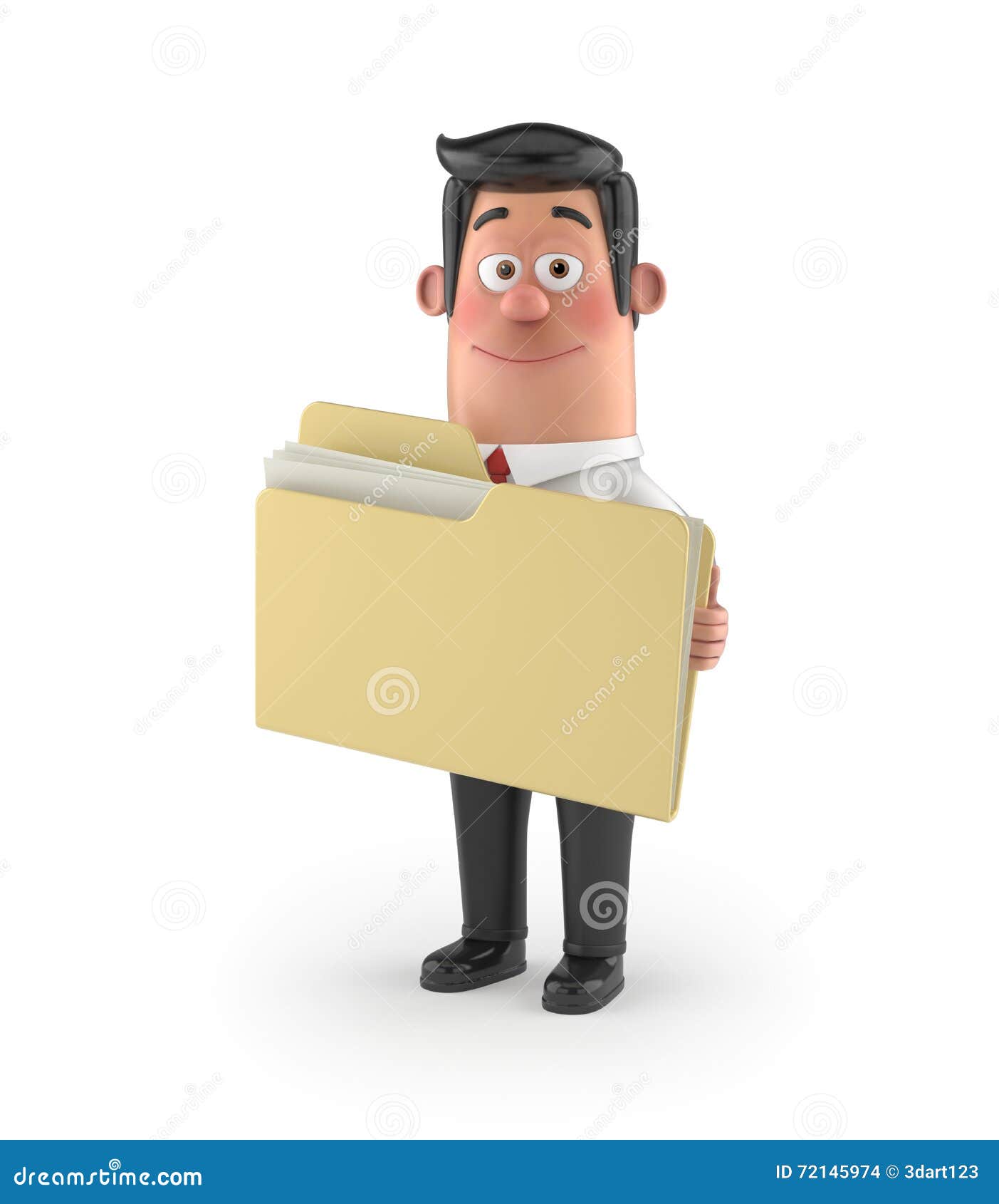 3D funny cartoon manager stock illustration. Illustration of pretty ...