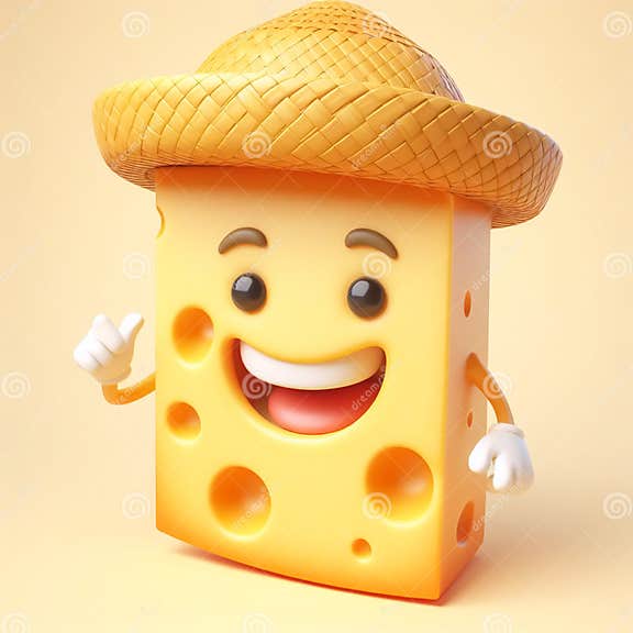3D Funny Cheese Cartoon. AI Generated Stock Illustration - Illustration ...