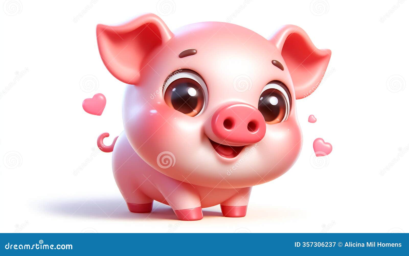 Piggy Boy Cartoon Icon In Various Action Set 4 Stock Photography ...