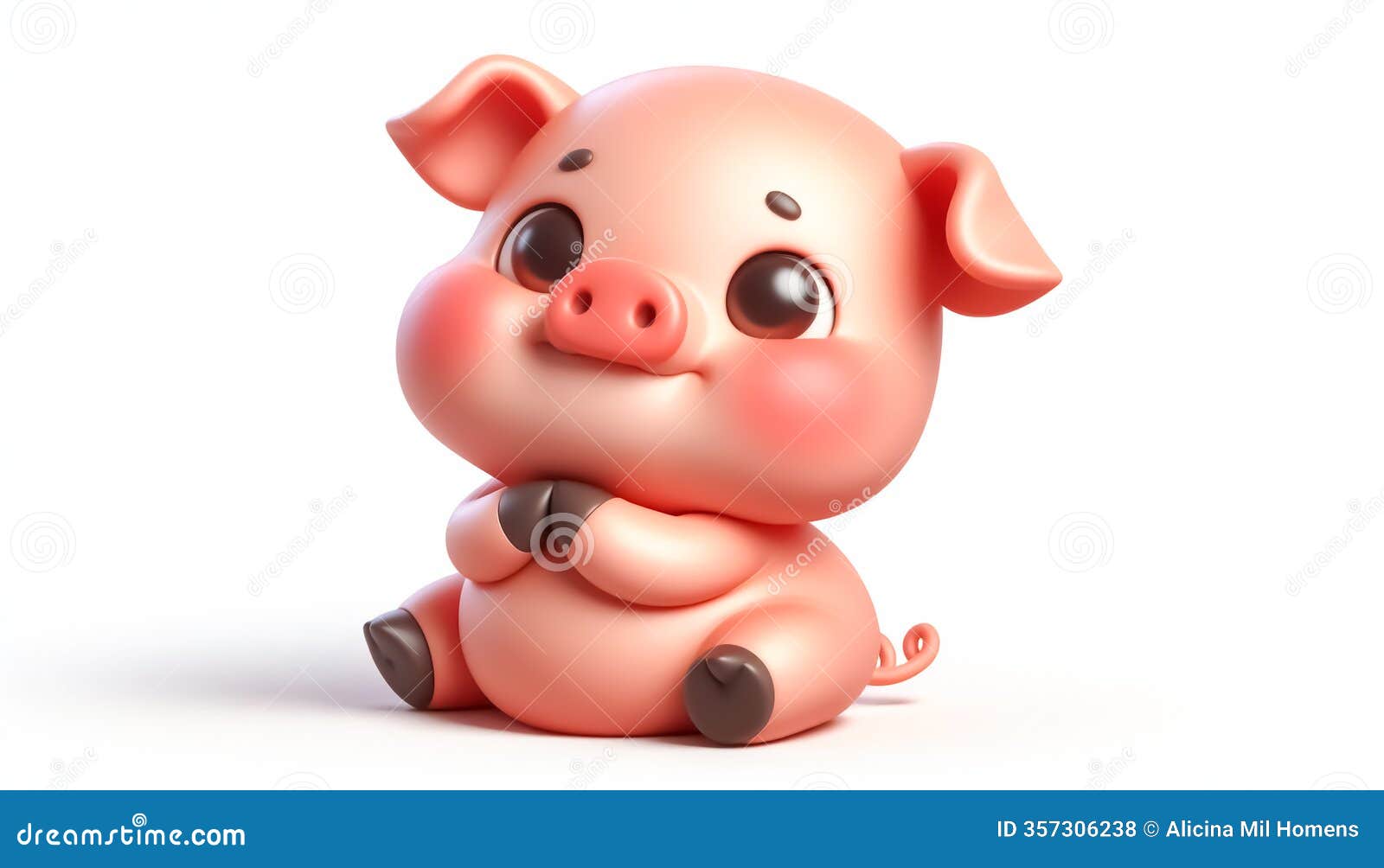 Piggy Boy Cartoon Icon In Various Action Set 4 Stock Photography ...