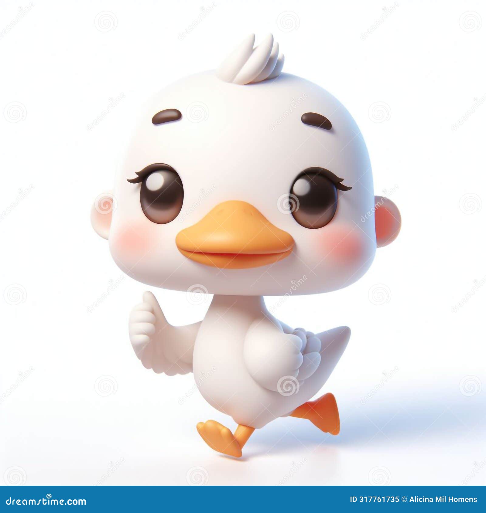 3D Funny Goose Cartoon for Children Illustrations Stock Illustration ...