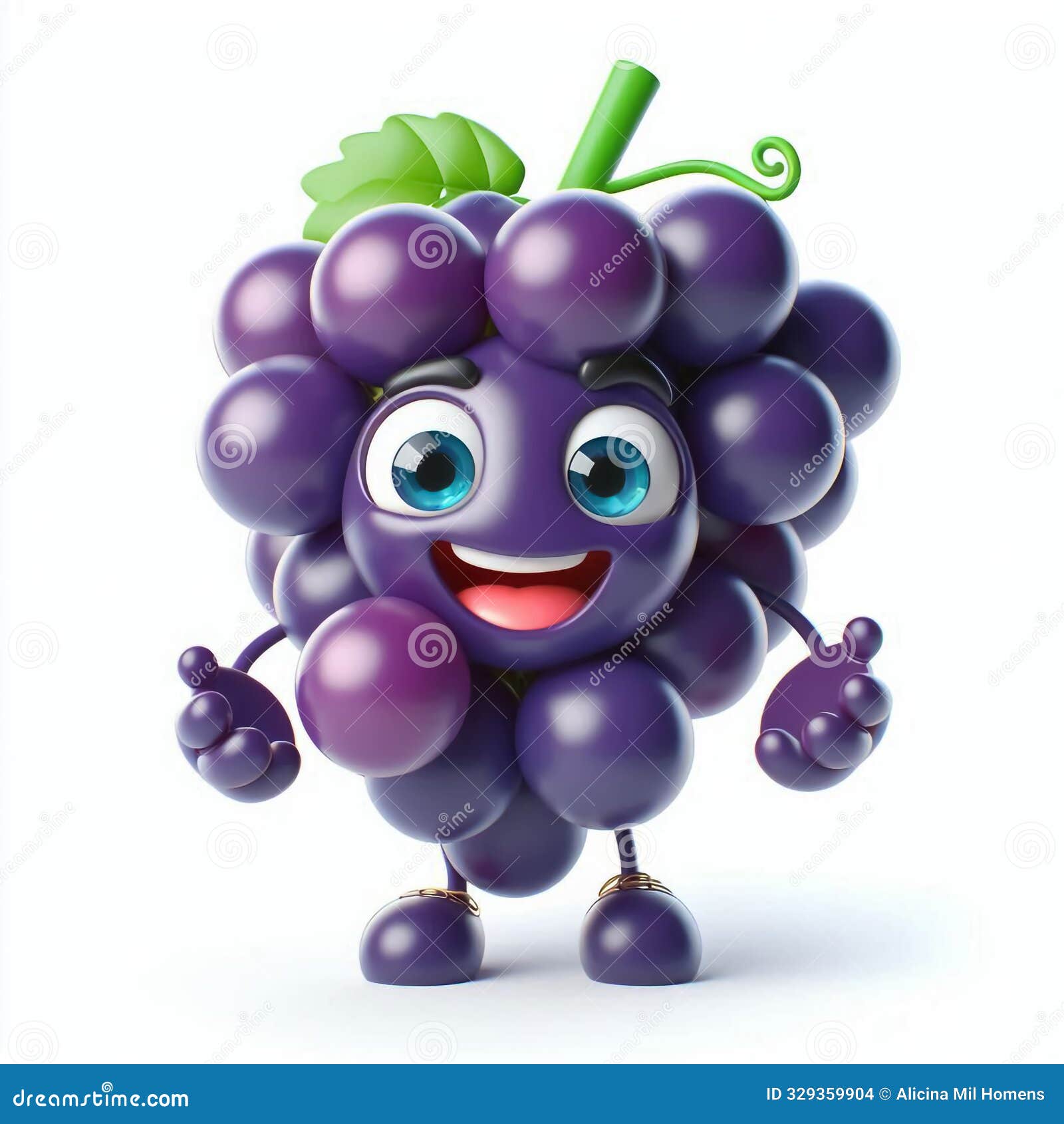 Grapes Cartoon Character Stock Illustration | CartoonDealer.com #42469615