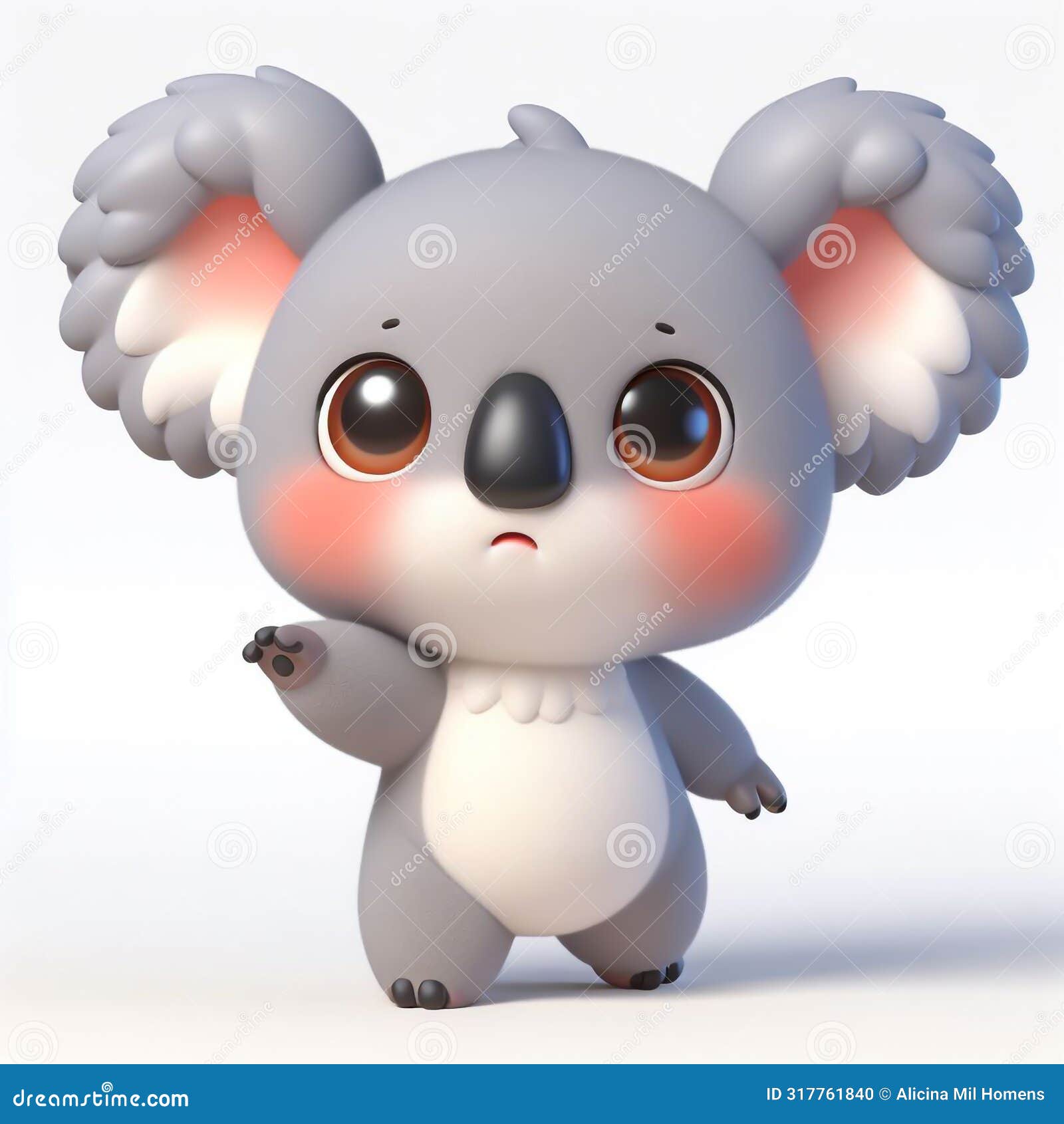 3D Funny Koala Cartoon on White Background Stock Illustration ...