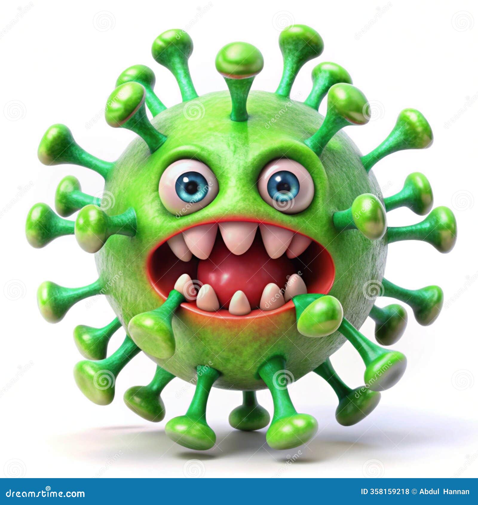 3D funny monster virus stock illustration. Illustration of graphic ...