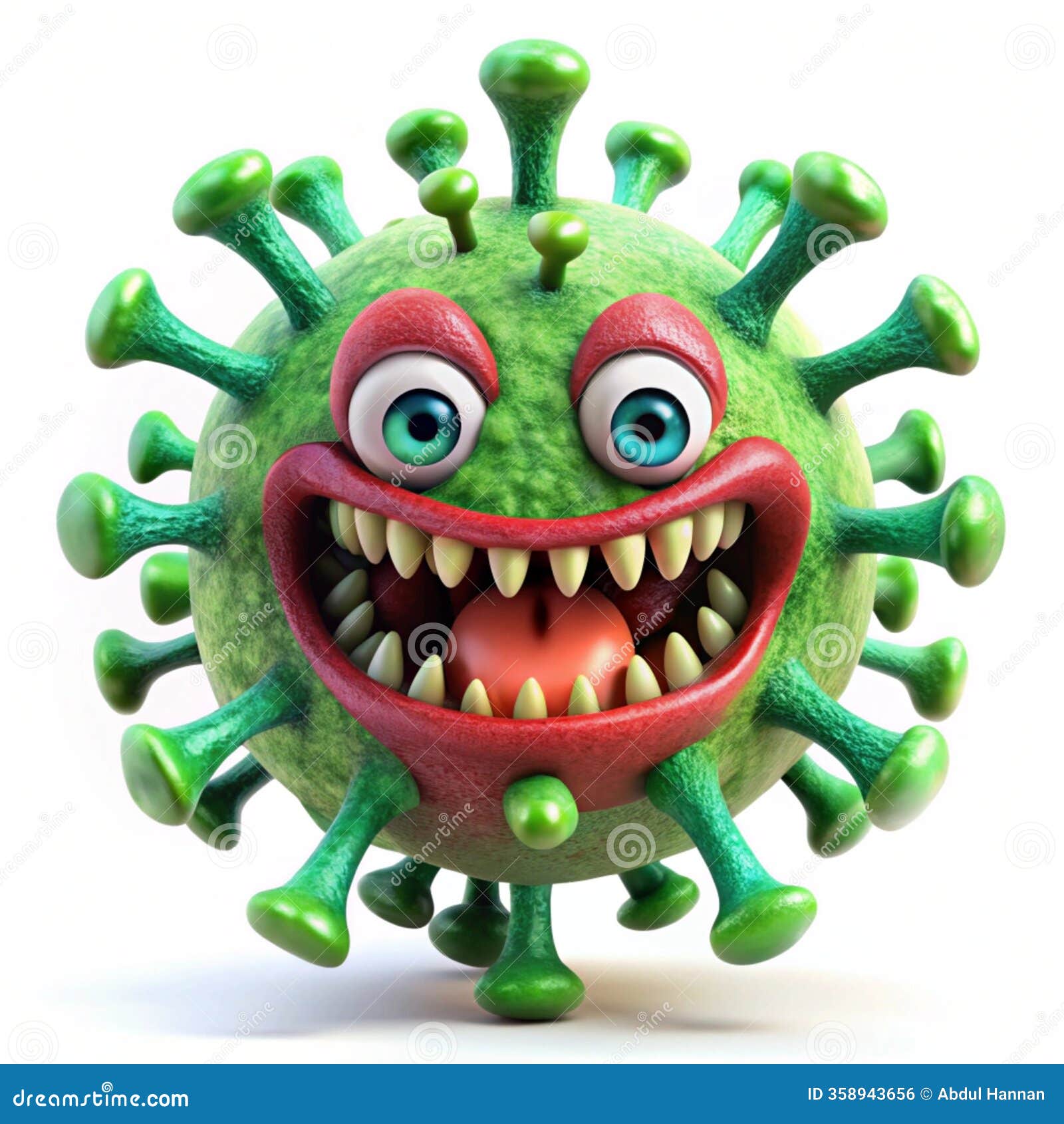 Monster Virus. Vile Angry Virus In The Form Of An Angry Toothy ...