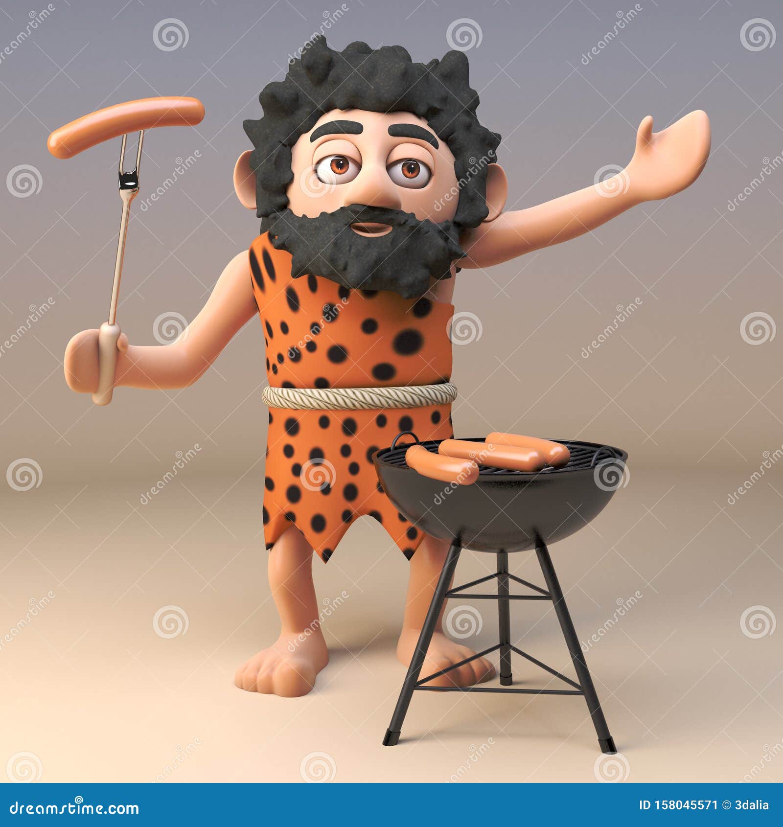 Funny Primitive Caveman, Stone Age Prehistoric Man Character Cartoon ...