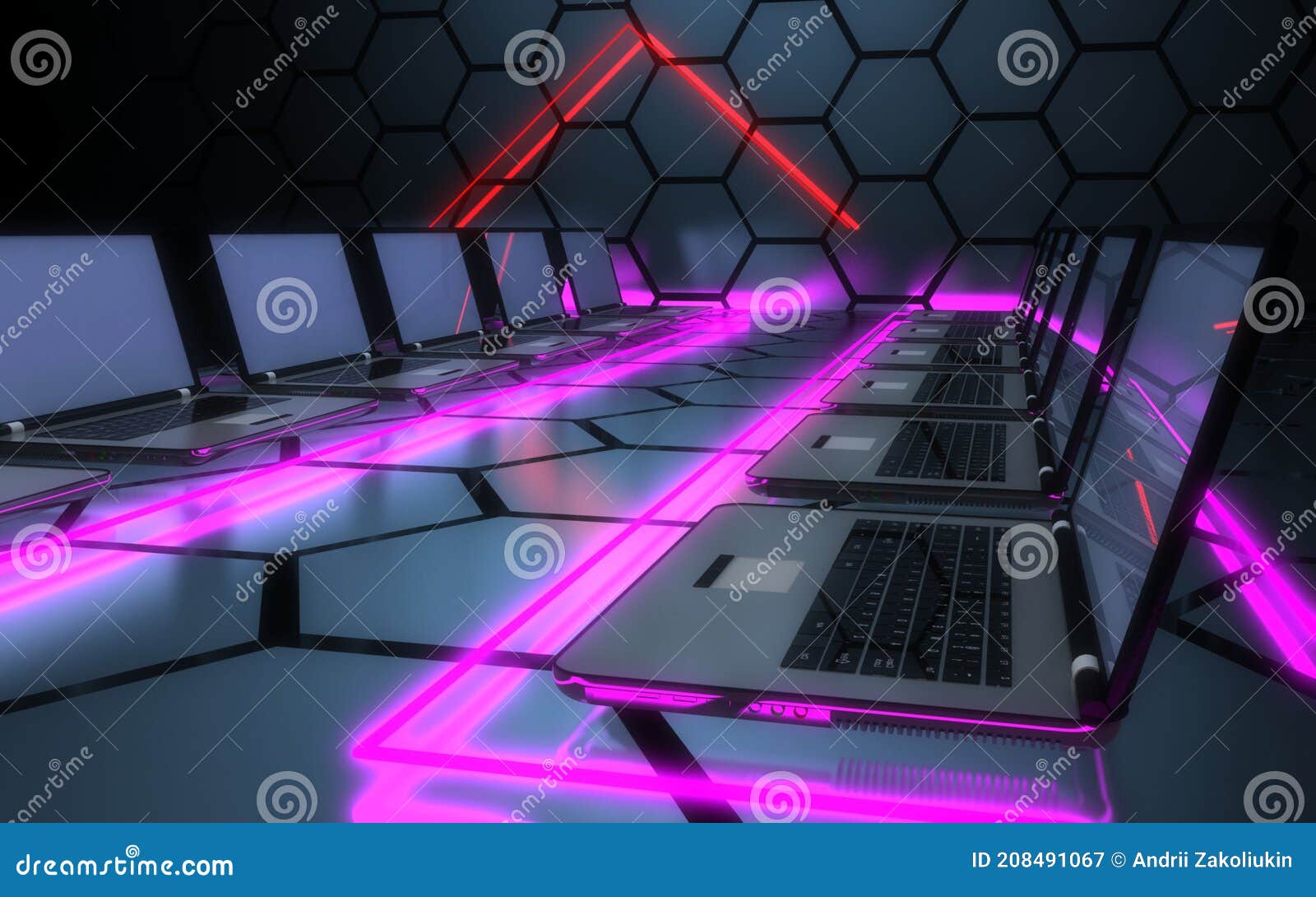 3d Future Computer Network Datacenter Concept. 3d Illustration Stock ...