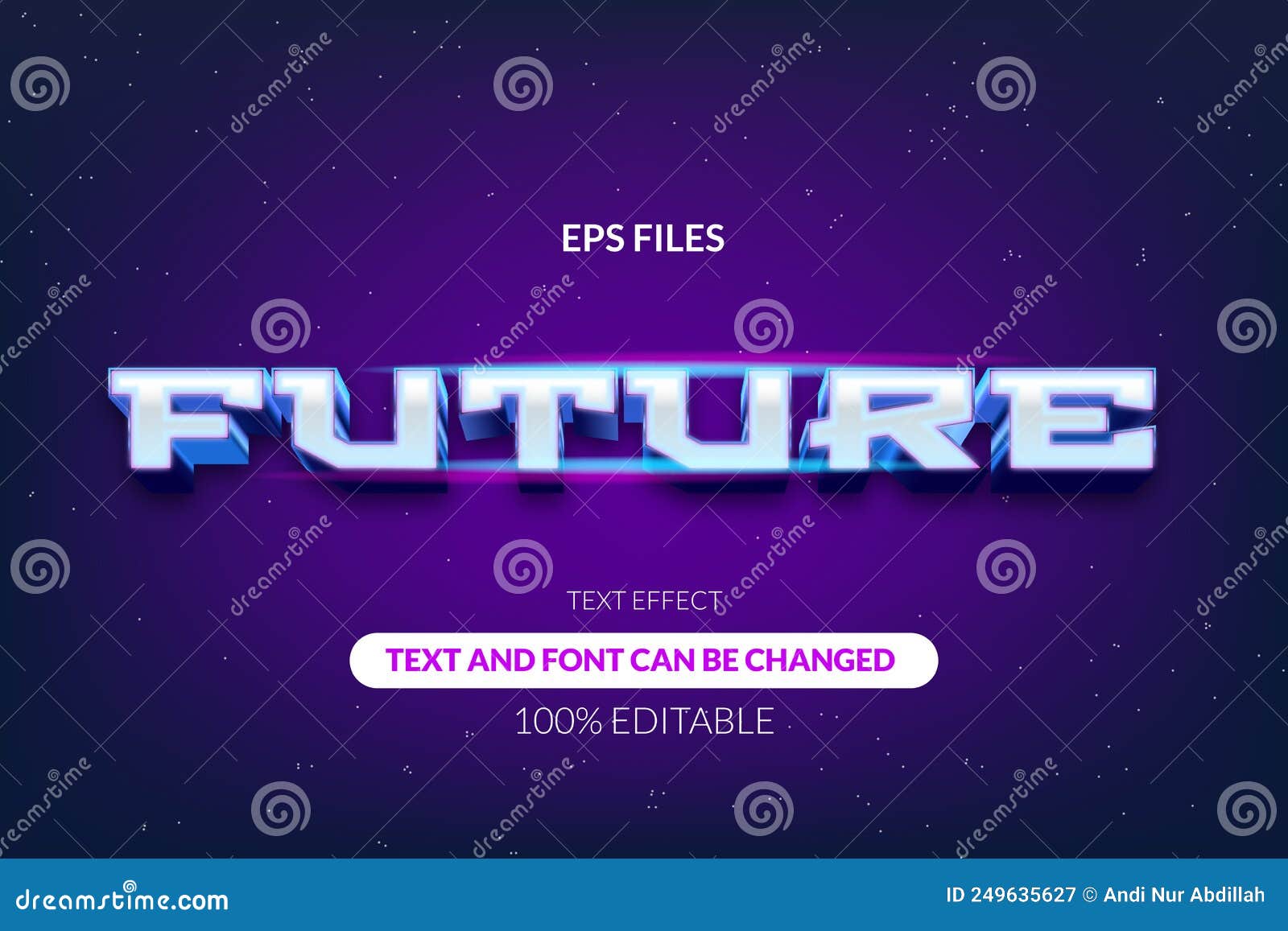 3d Future Technology Space Scifi Editable Text Effect. Eps Vector File ...