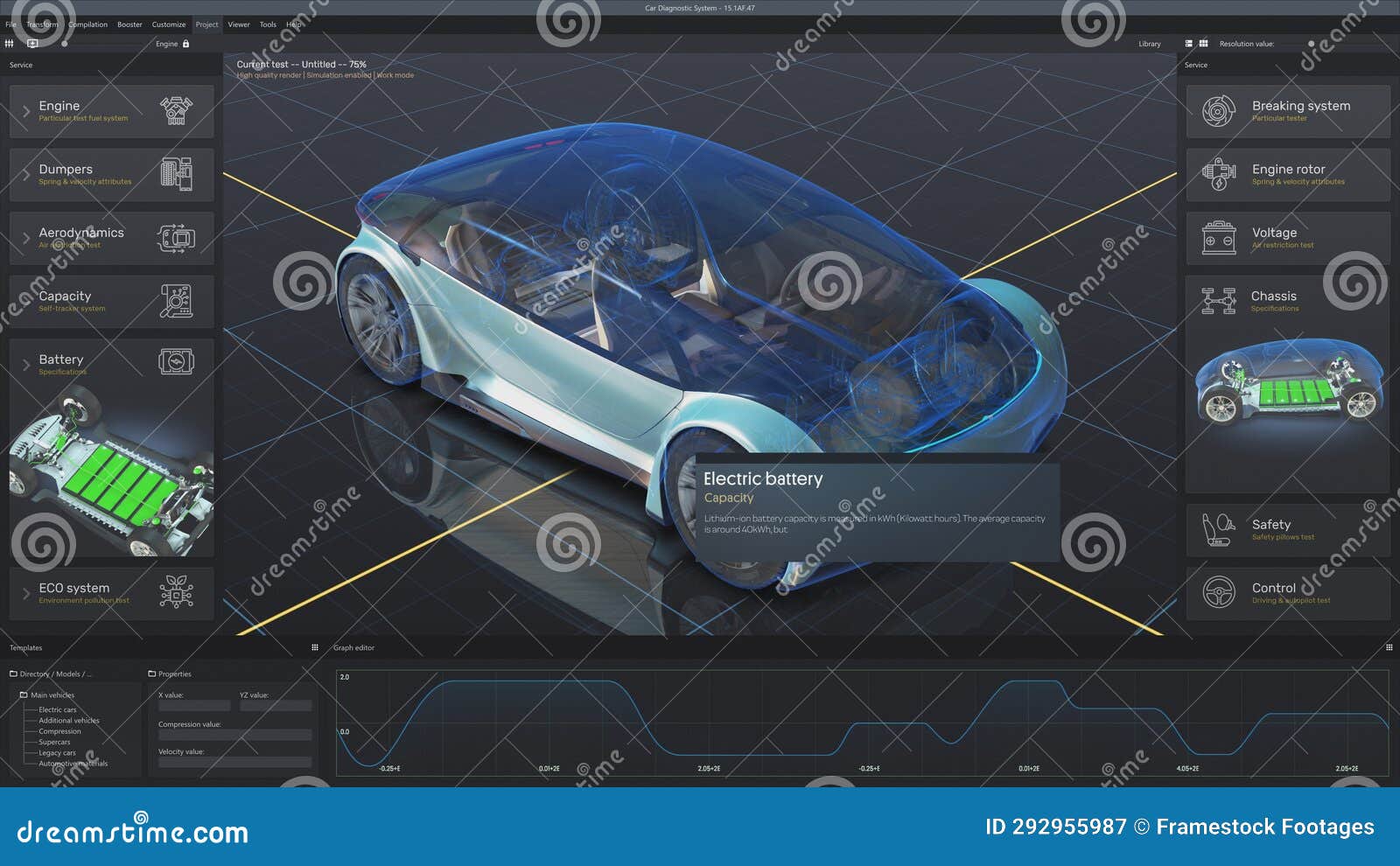 3D Animation of Program for Car Diagnostic Displayed on Digital Tablet ...