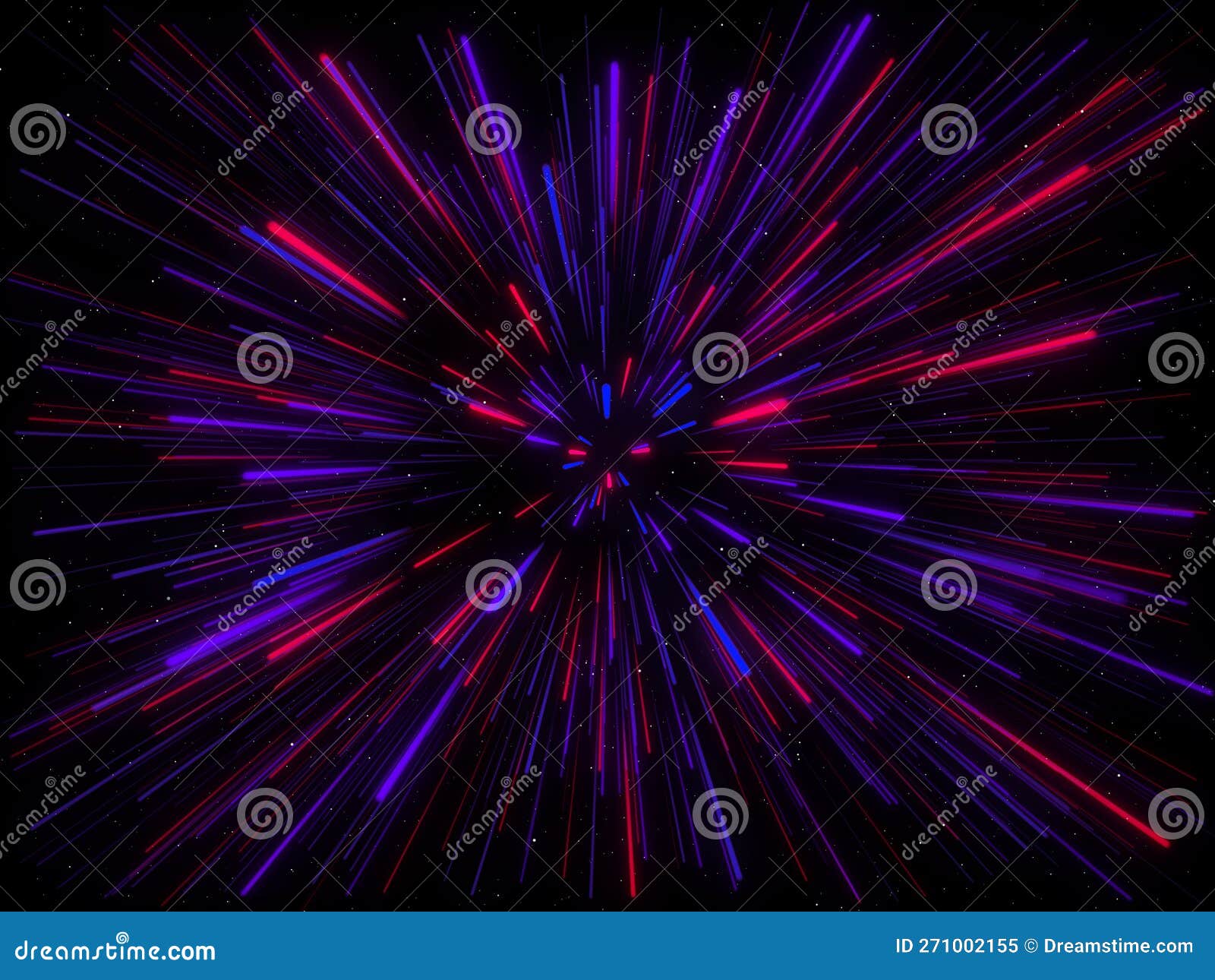 3D Futuristic Background with Hyperspace Zoom Design Stock Illustration ...