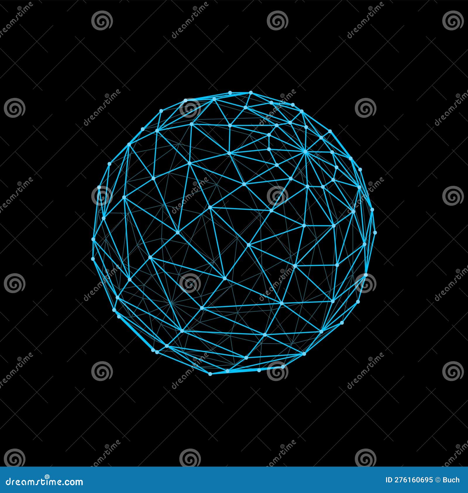 3d Futuristic Ball, Wireframe Sphere Shape Stock Vector - Illustration ...