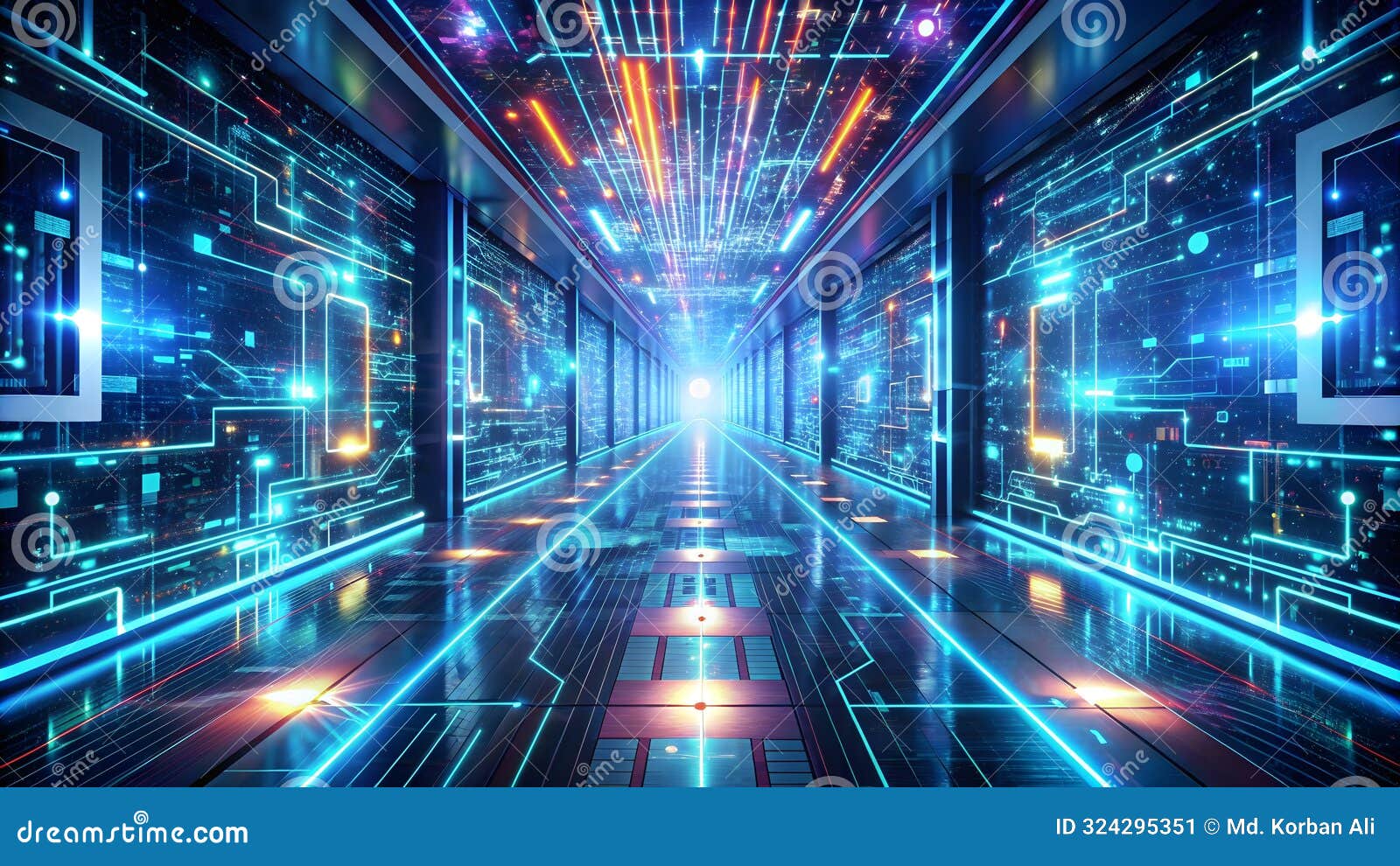 3d Futuristic Circuit Background Motion Graphic Stock Illustration ...