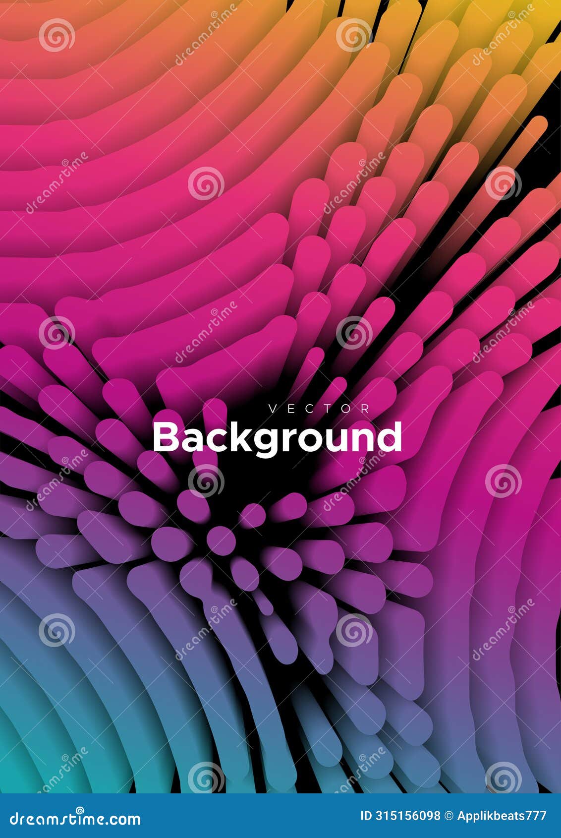 3d Futuristic Diffusion Reaction Pattern. Holographic Neon Gradient ...