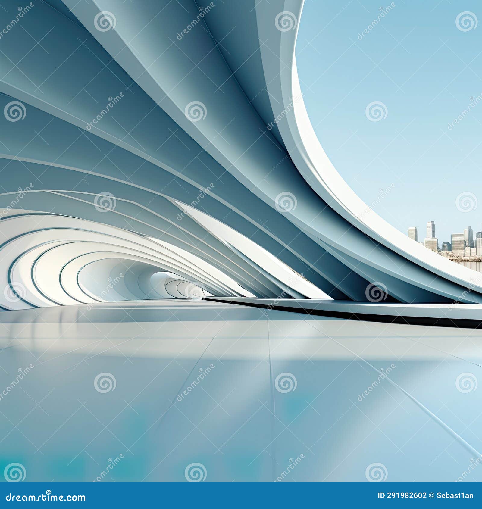 3D Futuristic Empty Space with City Views, Meticulously Designed for ... 3D Futuristic Empty Space with City Views, Meticulously Designed for ...