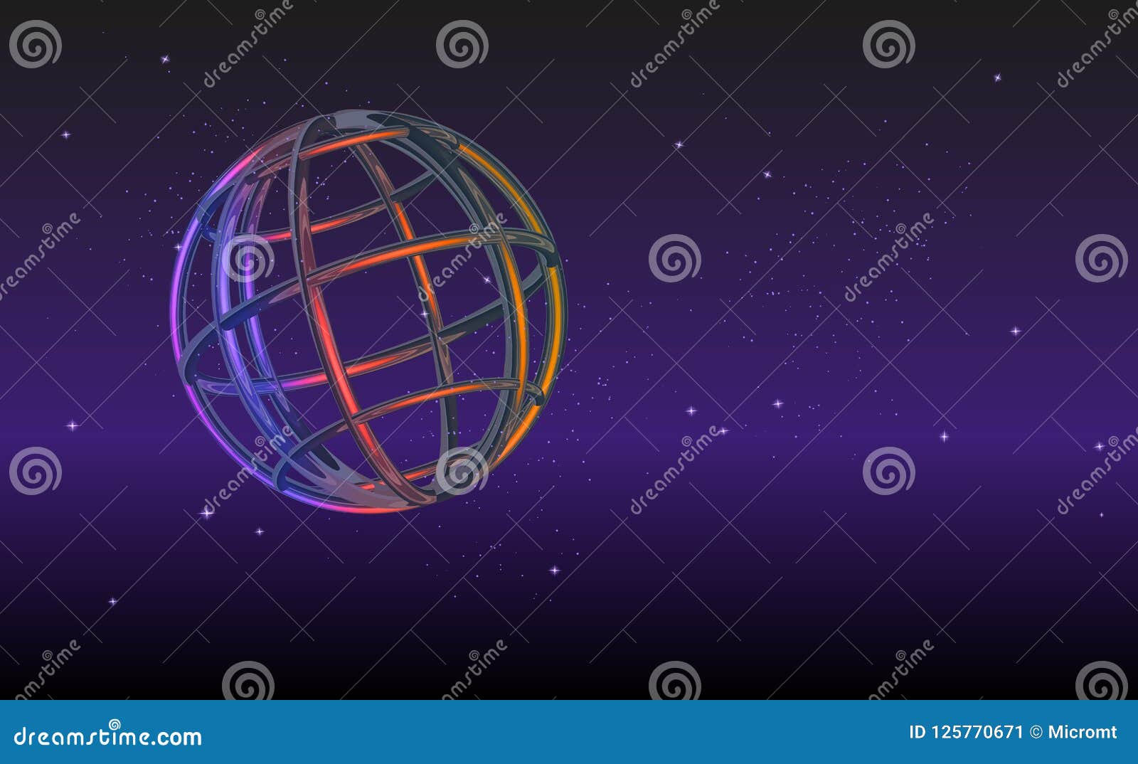 3d Futuristic Globe, Illustration Background. Globalization Interface ...