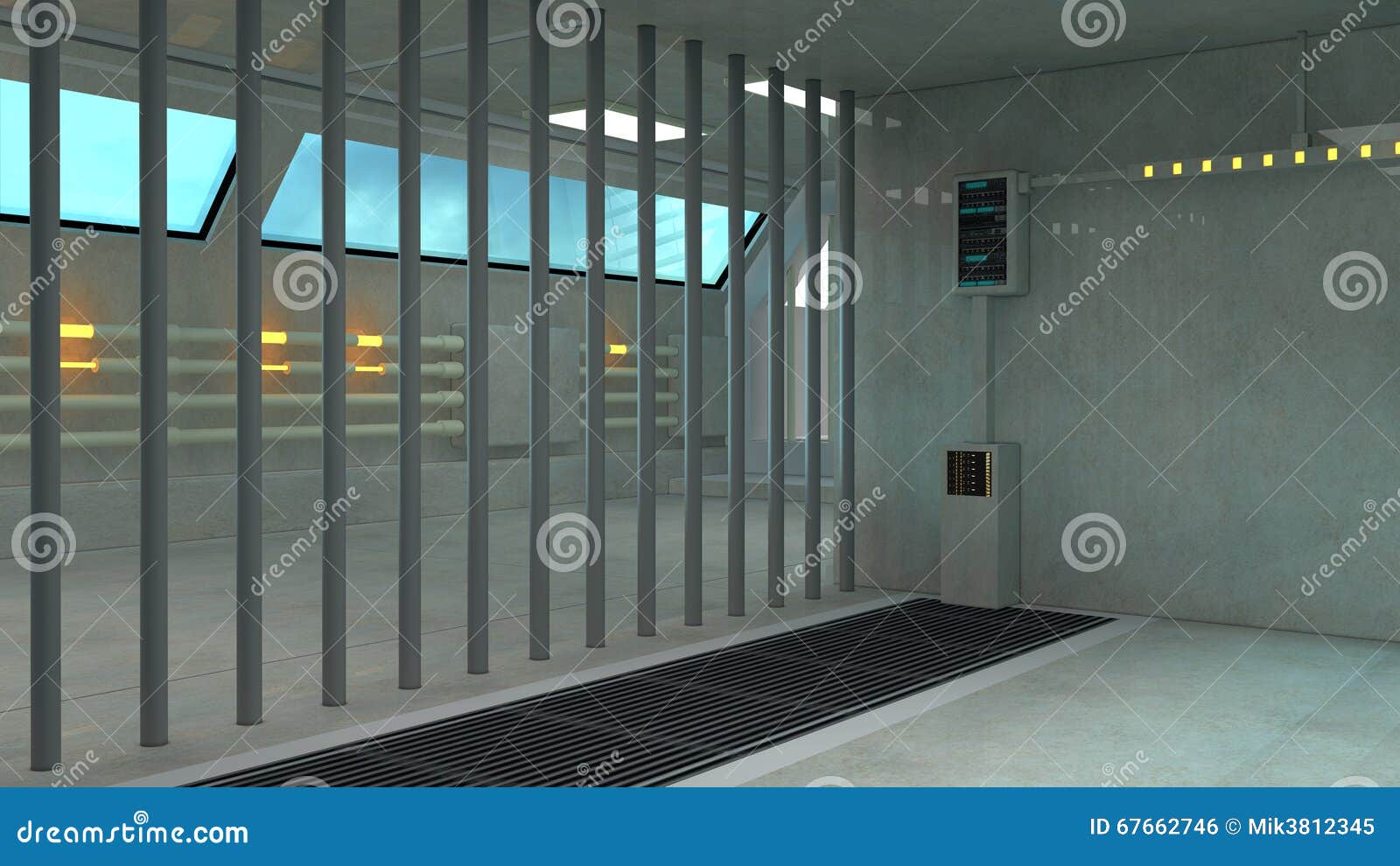3d Futuristic Interior Jail Stock Photo - Image of concept, punishment ...