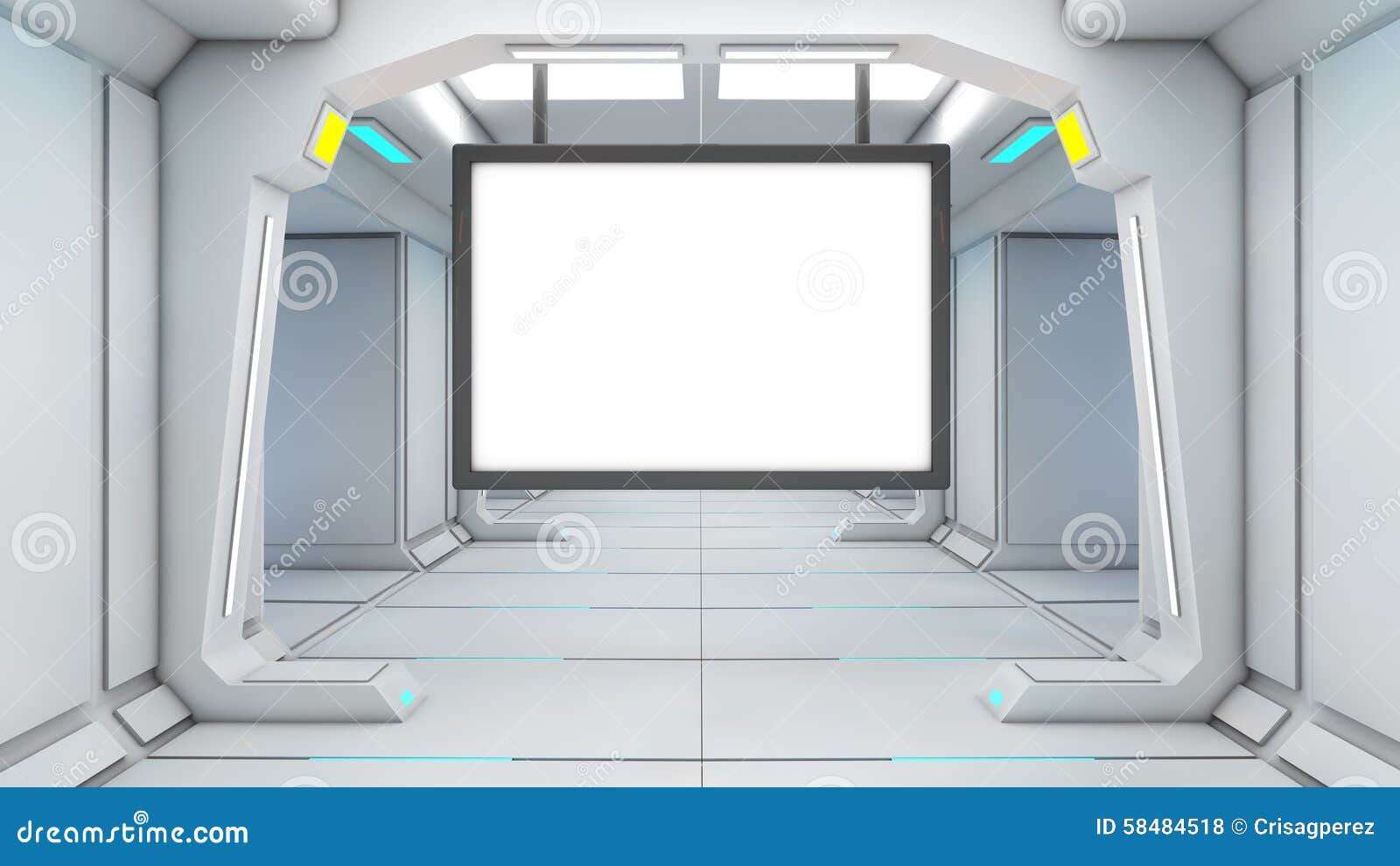 3d Futuristic screen stock illustration. Illustration of office - 58484518