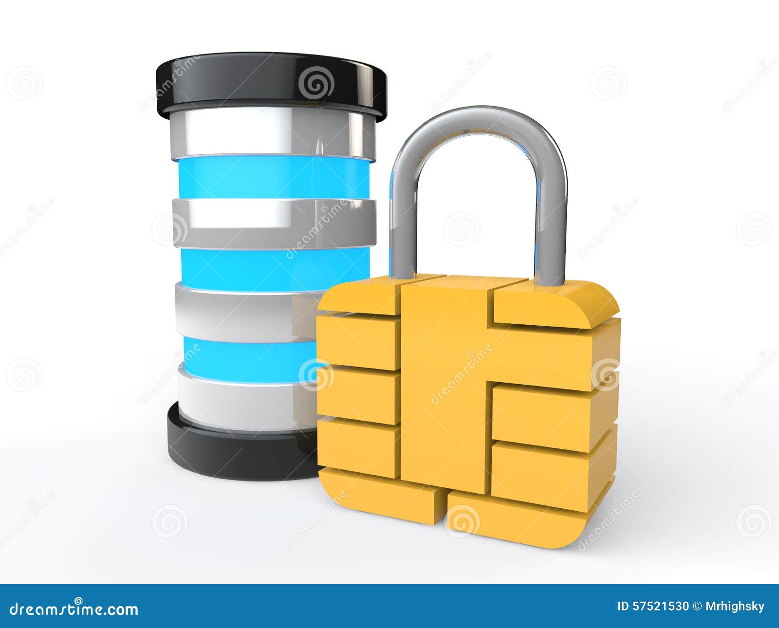 3d Futuristic Server and Lock Stock Illustration - Illustration of safe ...