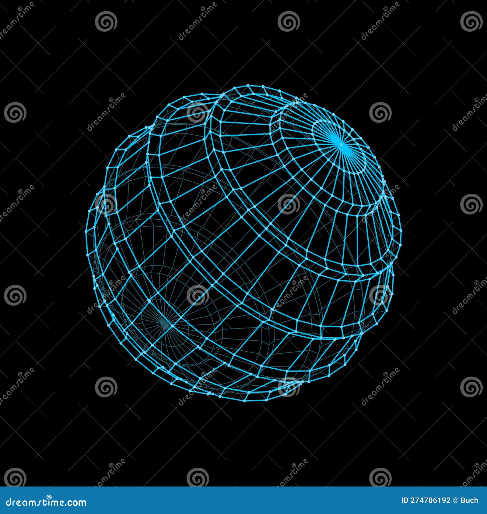 3d Futuristic Sphere and Ball Wireframe Shape Stock Vector ...