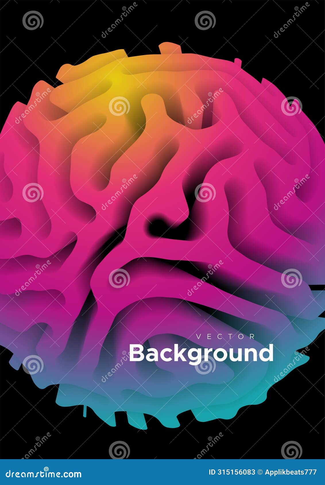 3d Futuristic Diffusion Reaction Pattern. Holographic Neon Gradient ...