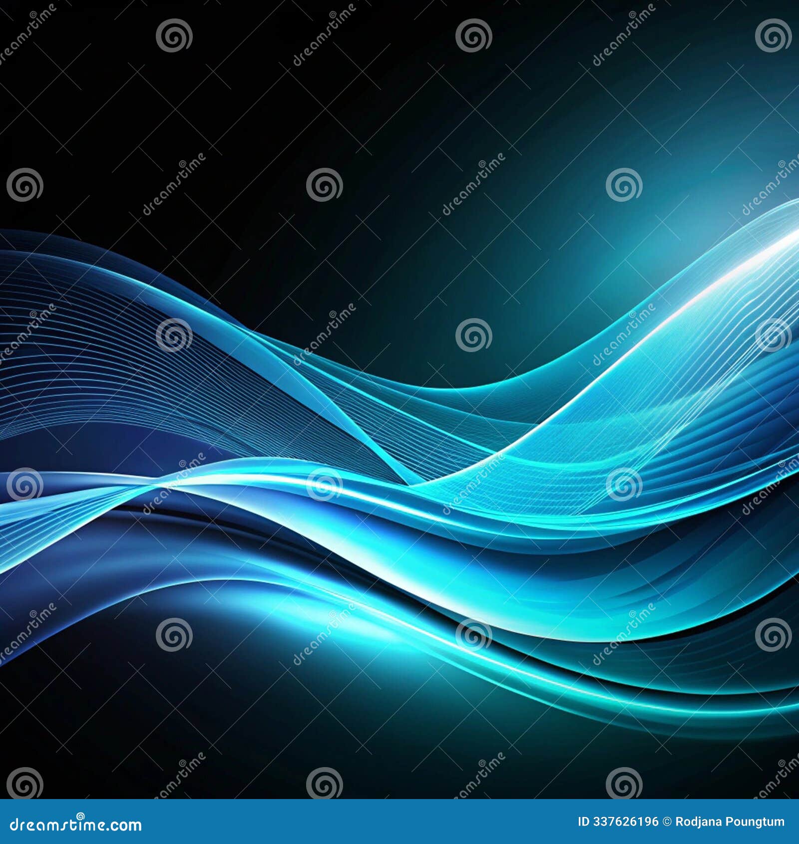 3D Futuristic Technology Background with Flowing Data Waves Stock Photo ...