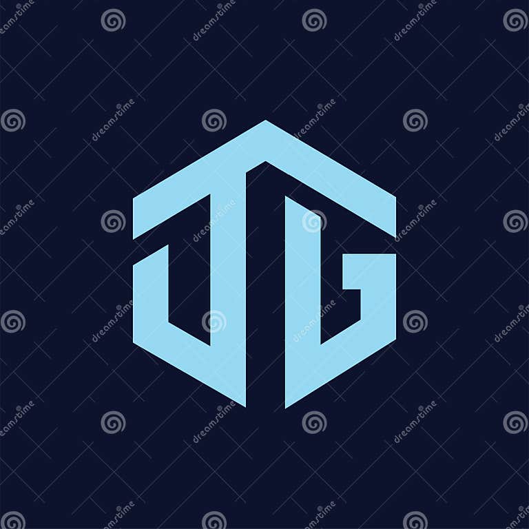 D G Initial Letter Hexagonal Logo Vector Stock Illustration ...
