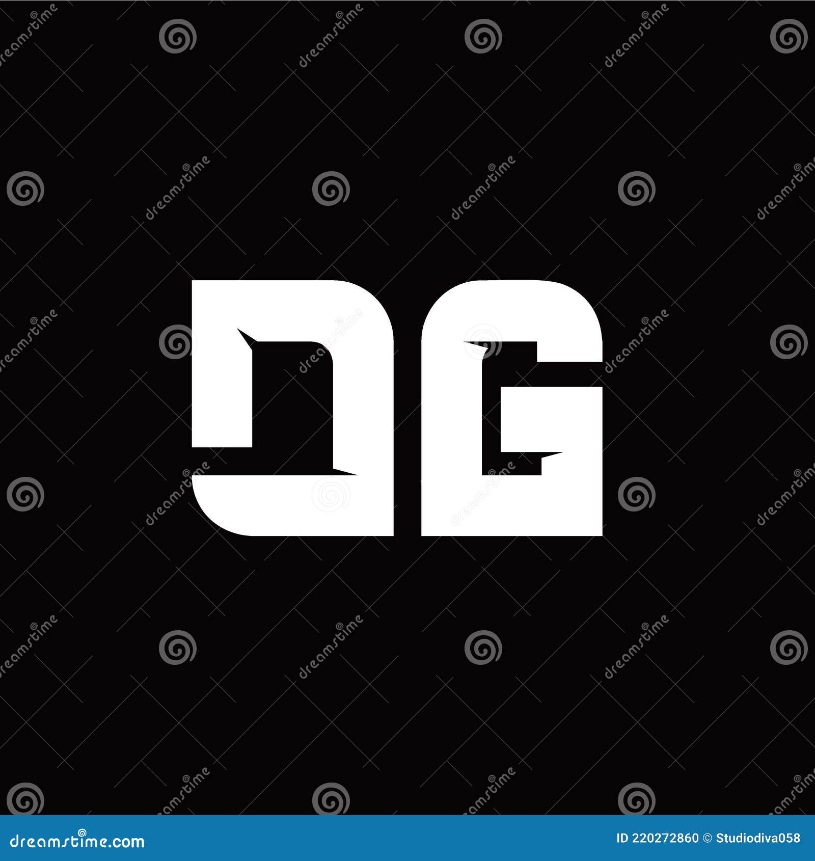 D G Letter Monogram Style Initial Logo Template Stock Illustration ...