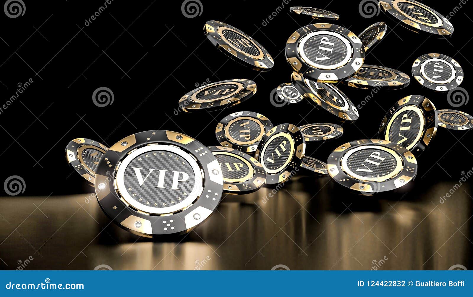 3d Gambling Vip Golden Chip Stock Illustration - Illustration of ...
