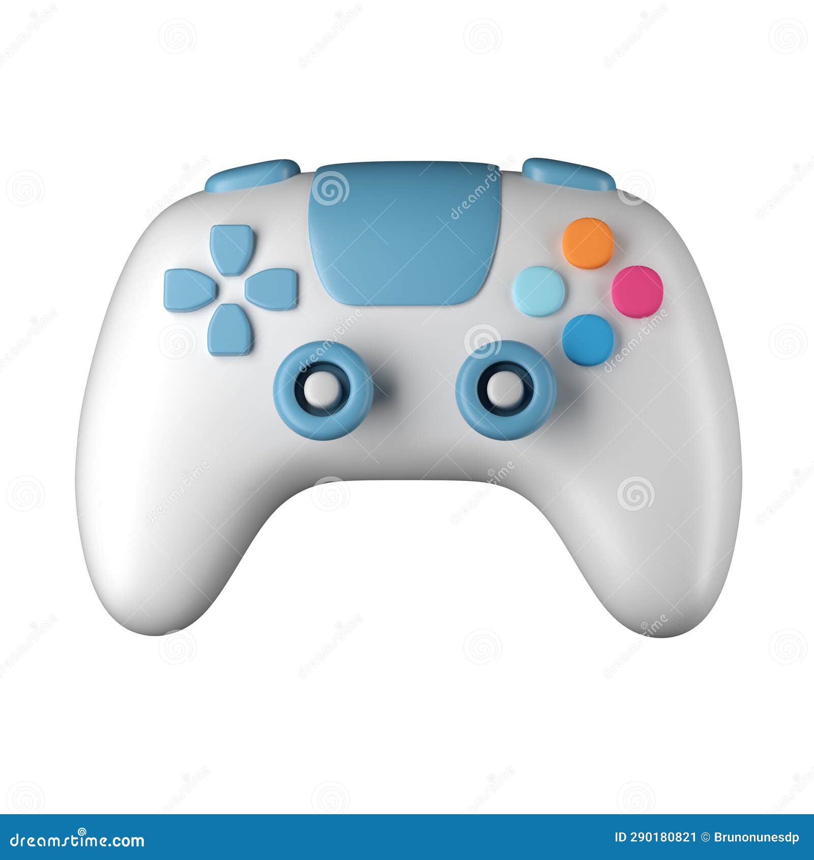 A 3D Game Controller Illustration Isolated On A White Background Stock ...