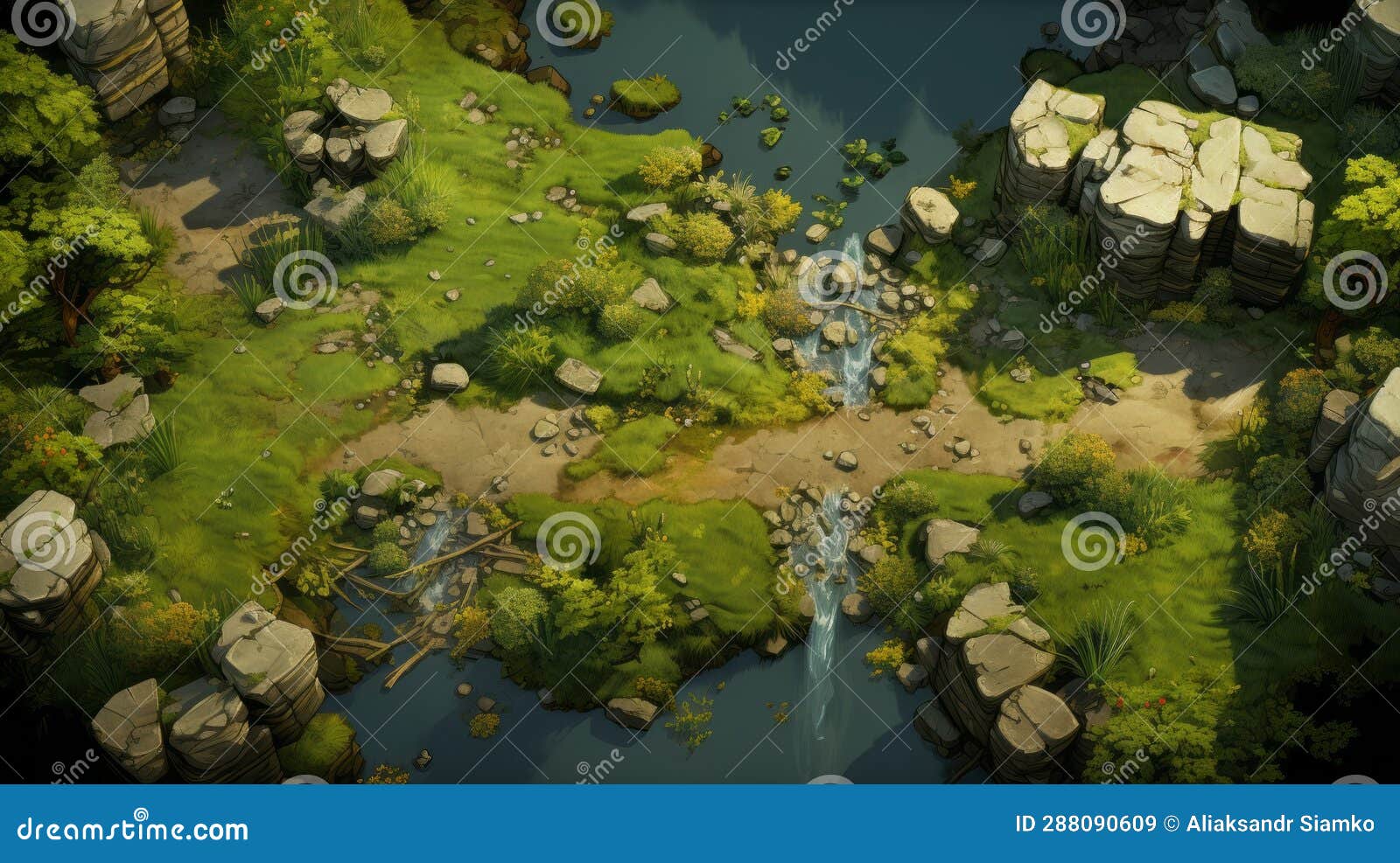 2d Game, Ground Tile, Short Grass, Up-down View Angle 45 Degree Stock ...