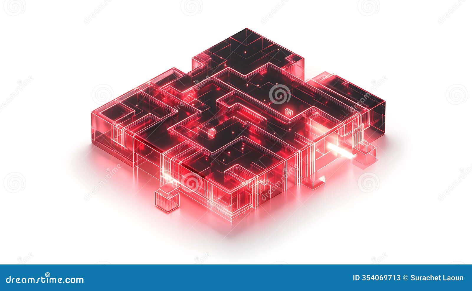 3D Game Level Map Icon with Glowing Paths and Bold Textures, Showcasing ...