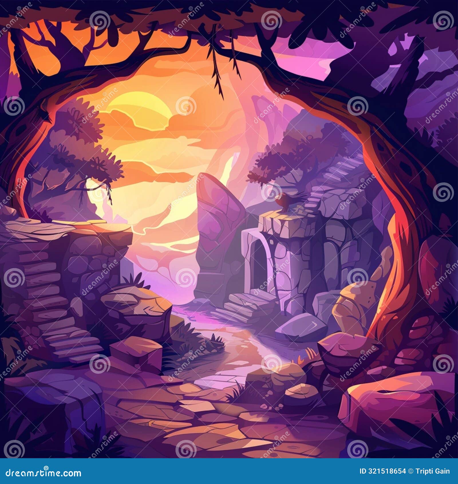 2d Game Plot Illustration Design in Vector Style Stock Photo - Image of ...