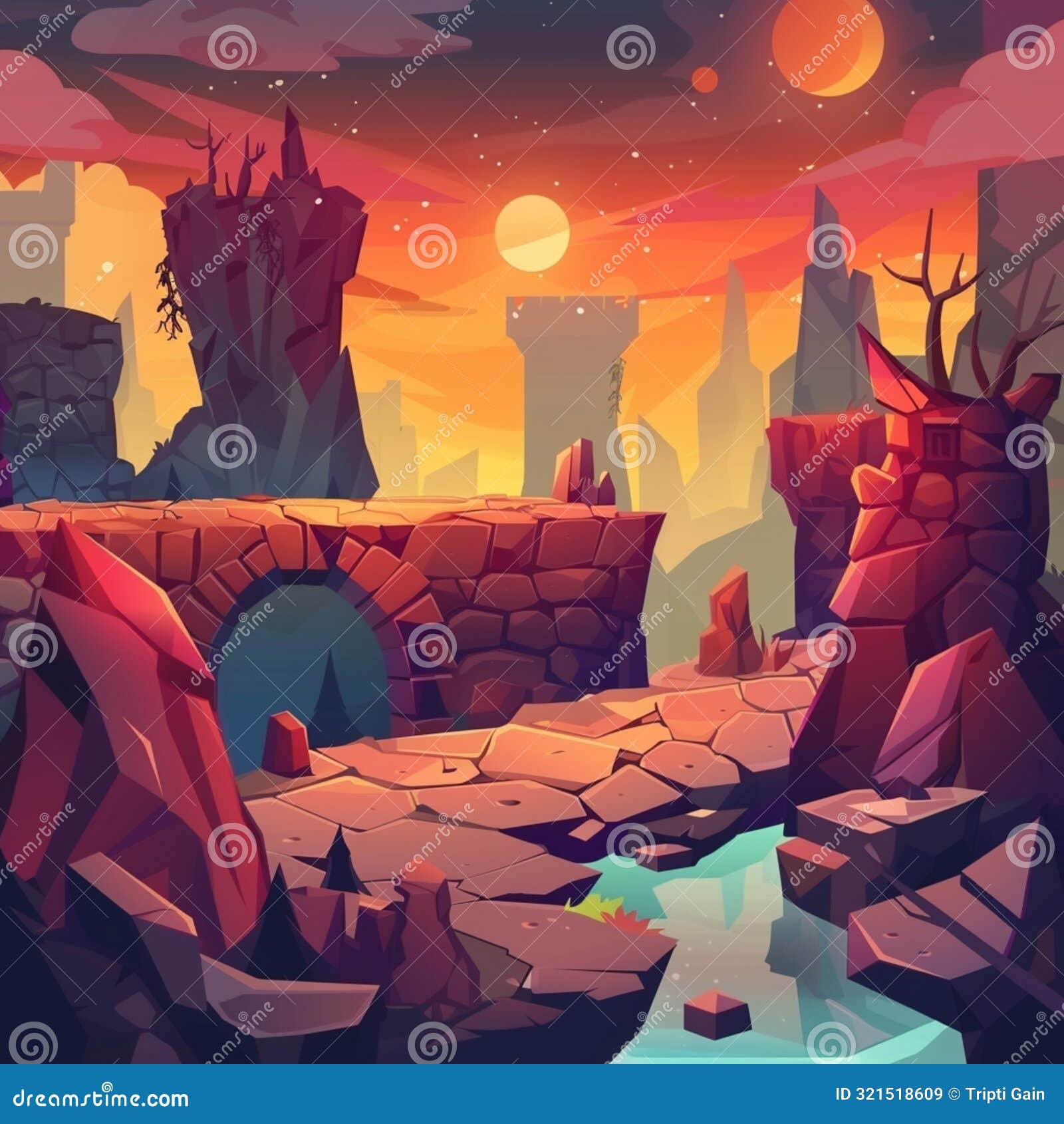 2d Game Plot Illustration Design in Vector Style Stock Image - Image of ...