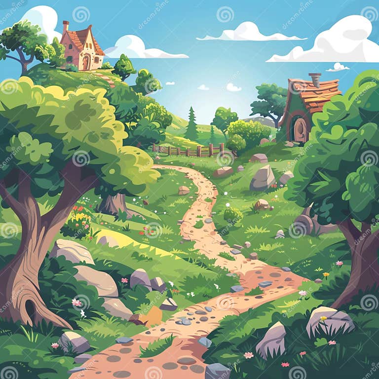 2d Game Plot Illustration Design in Vector Style Stock Image - Image of ...