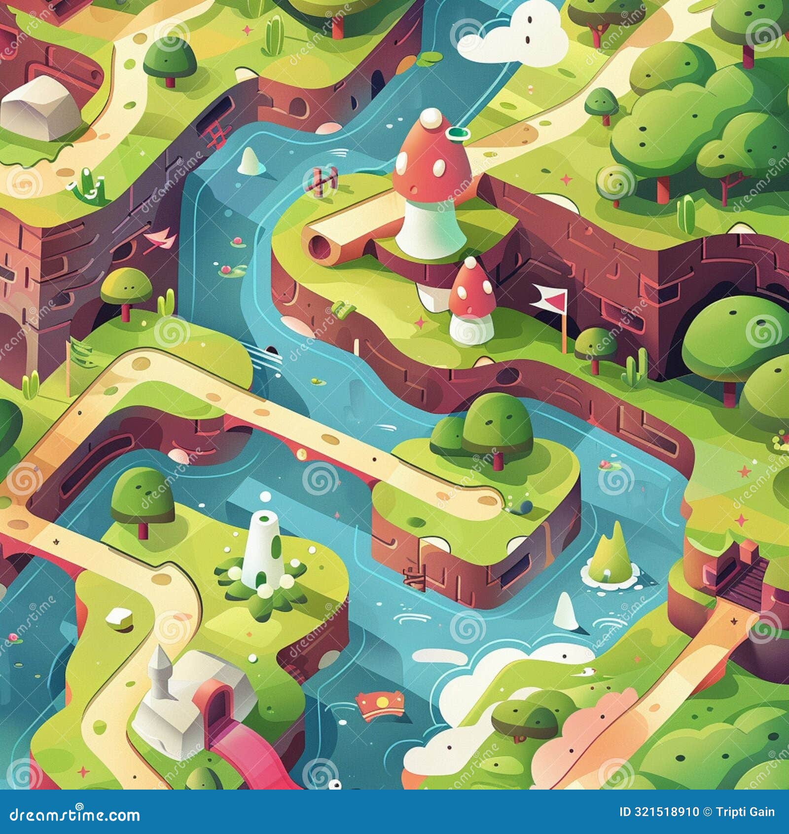 2d Game Plot Illustration Design in Vector Style Stock Photo - Image of ...