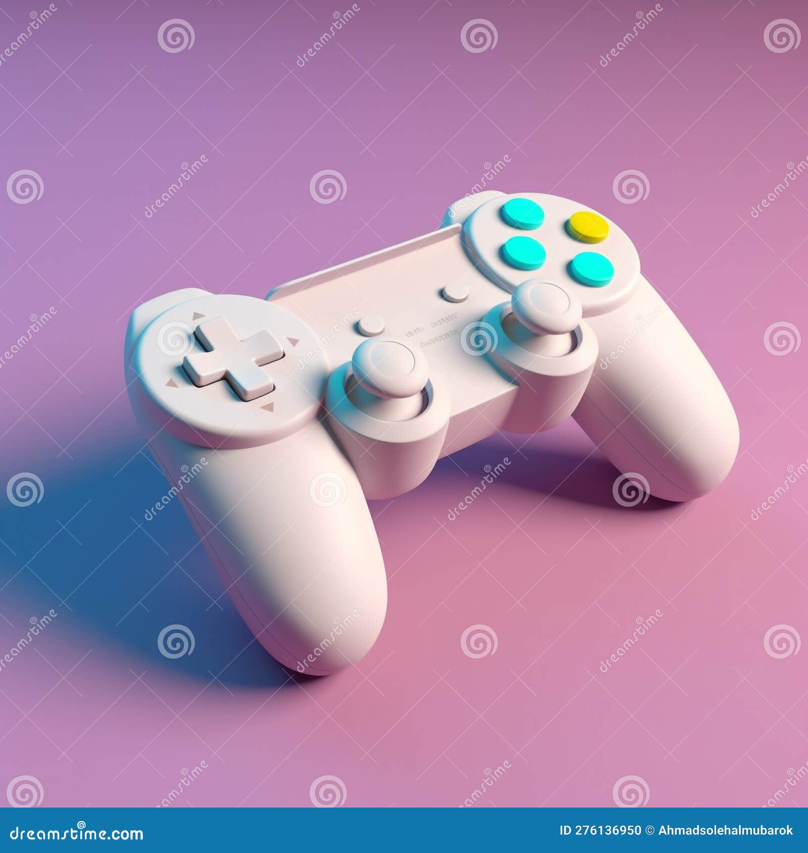 3d Gamepad with Pastel Color Stock Illustration - Illustration of ...