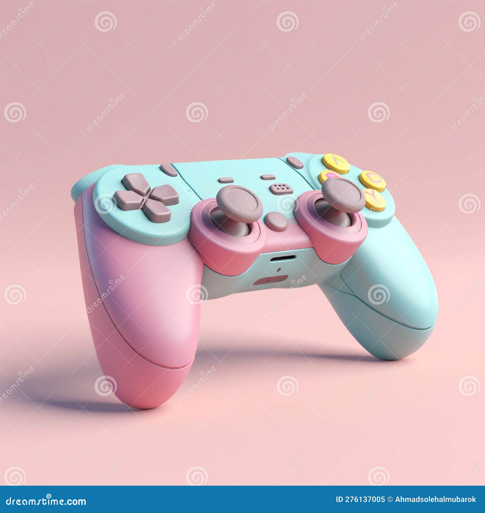 3d Gamepad with Pastel Color Stock Illustration - Illustration of ...
