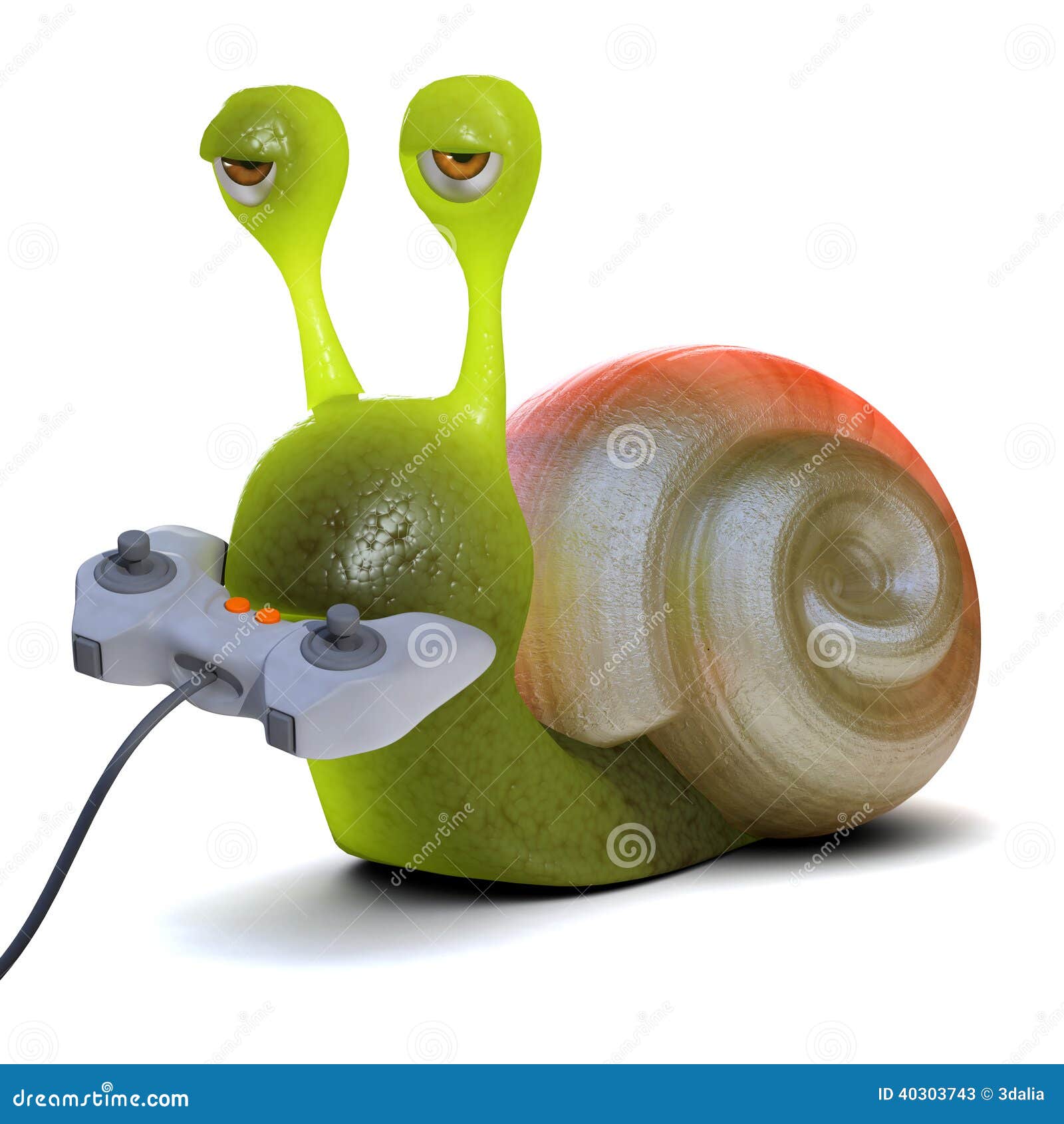 3d Gamer snail stock illustration. Illustration of comical - 40303743