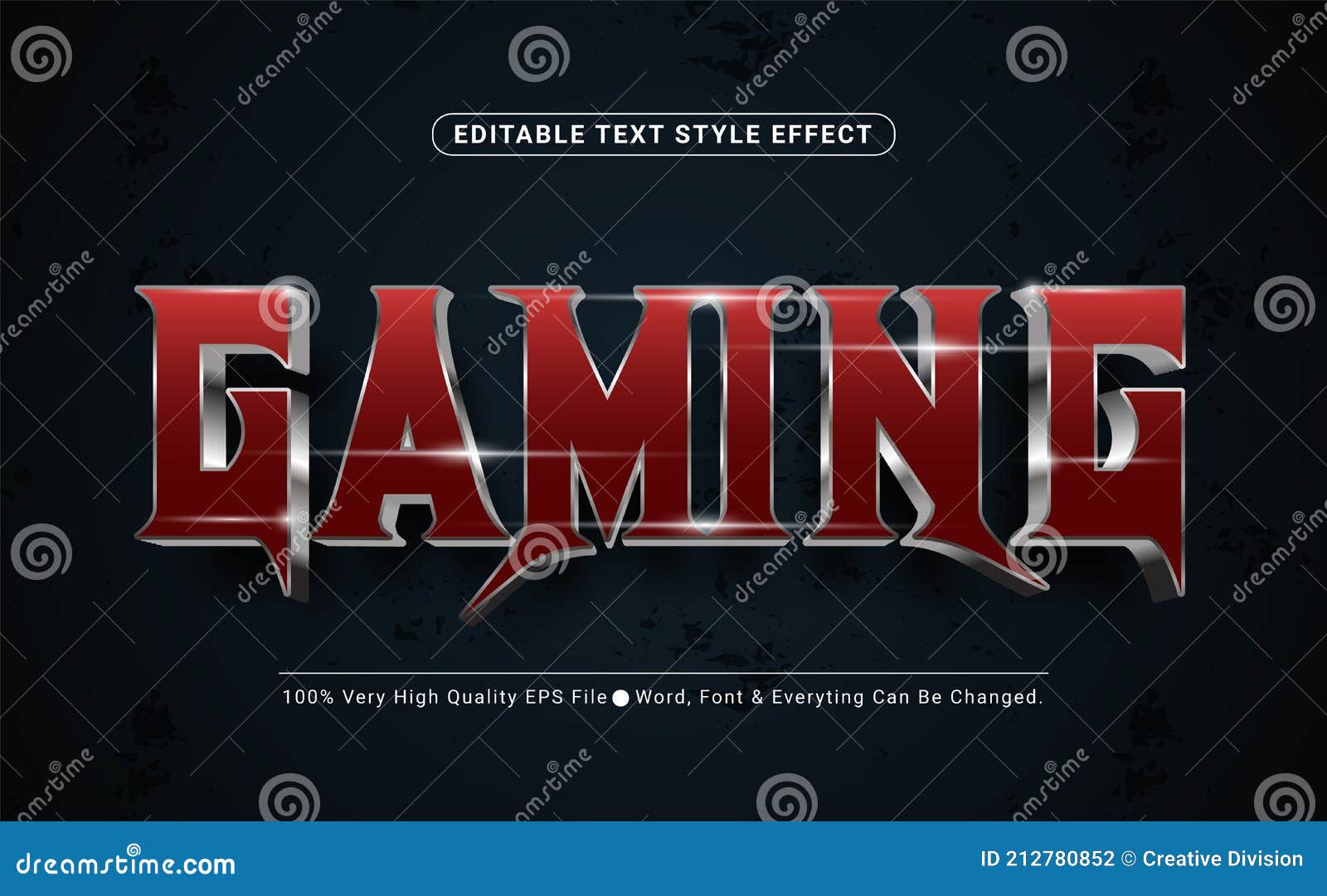 3d Gaming Text Style Effect, Editable Text Effect Stock Vector ...