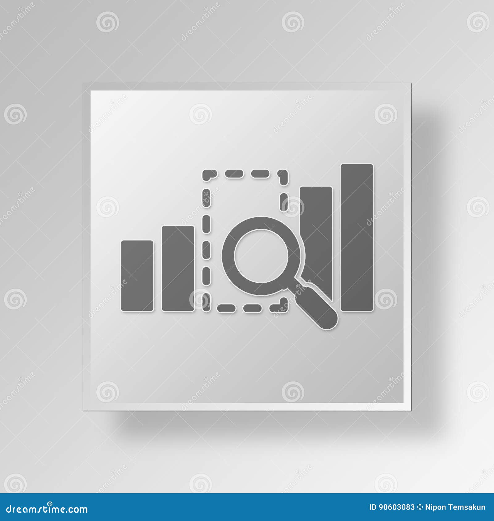 3D Gap Analysis Icon Business Concept Stock Illustration - Illustration ...