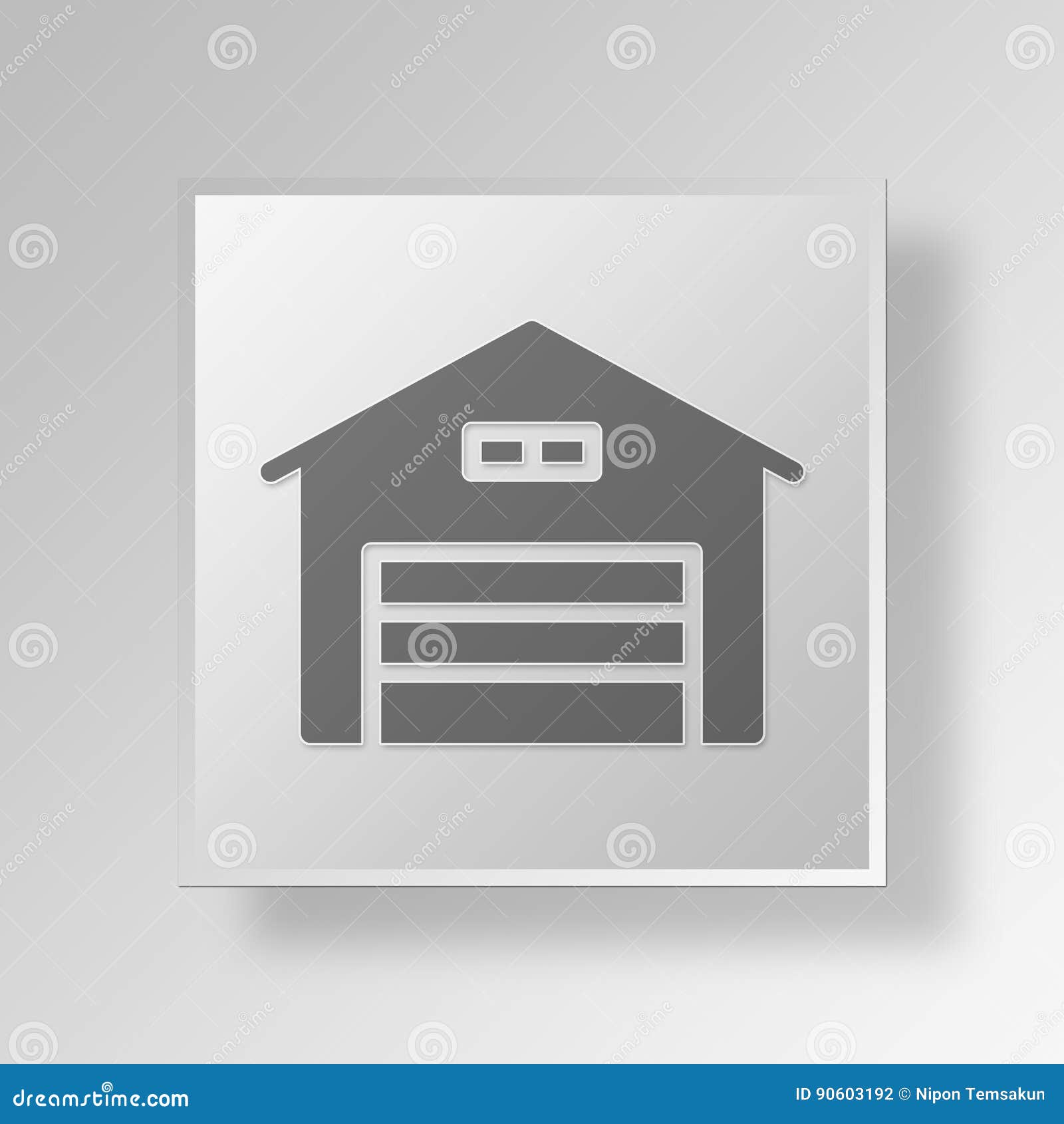3D Garage Icon Business Concept Stock Illustration - Illustration of ...
