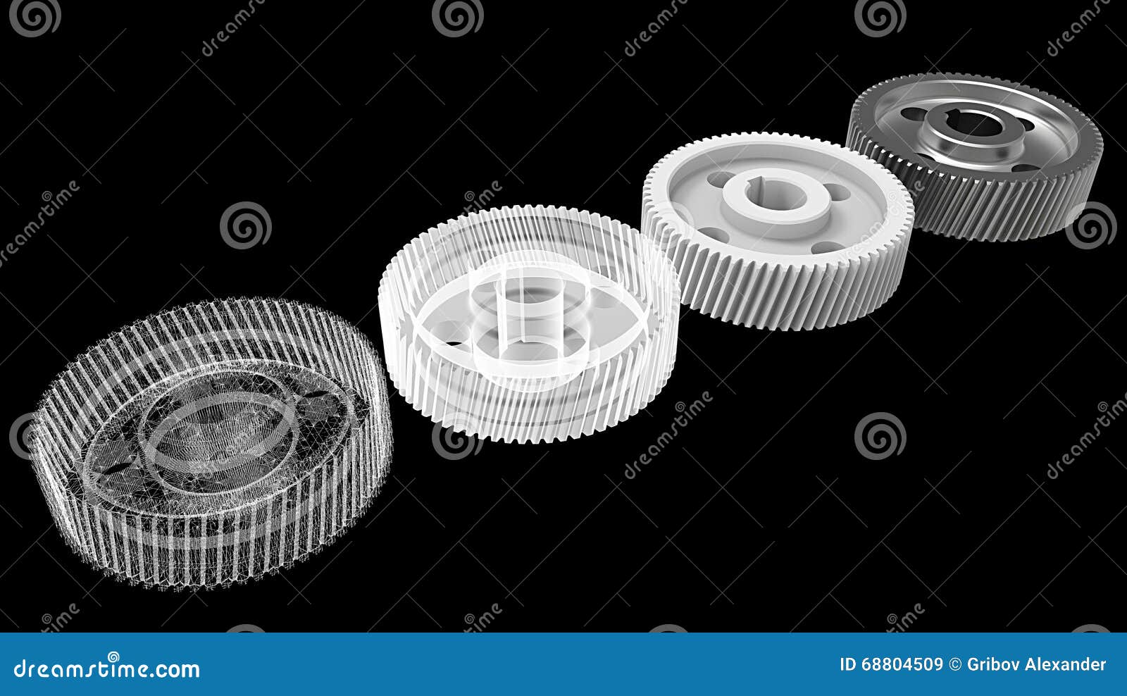 3d Gear Preparation and Printing Stock Illustration - Illustration of ...
